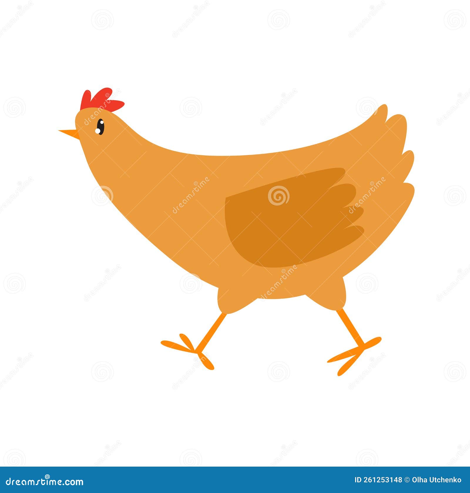 Print. Vector Chicken. Farm Bird. Cute Cartoon Chicken. a Simple ...