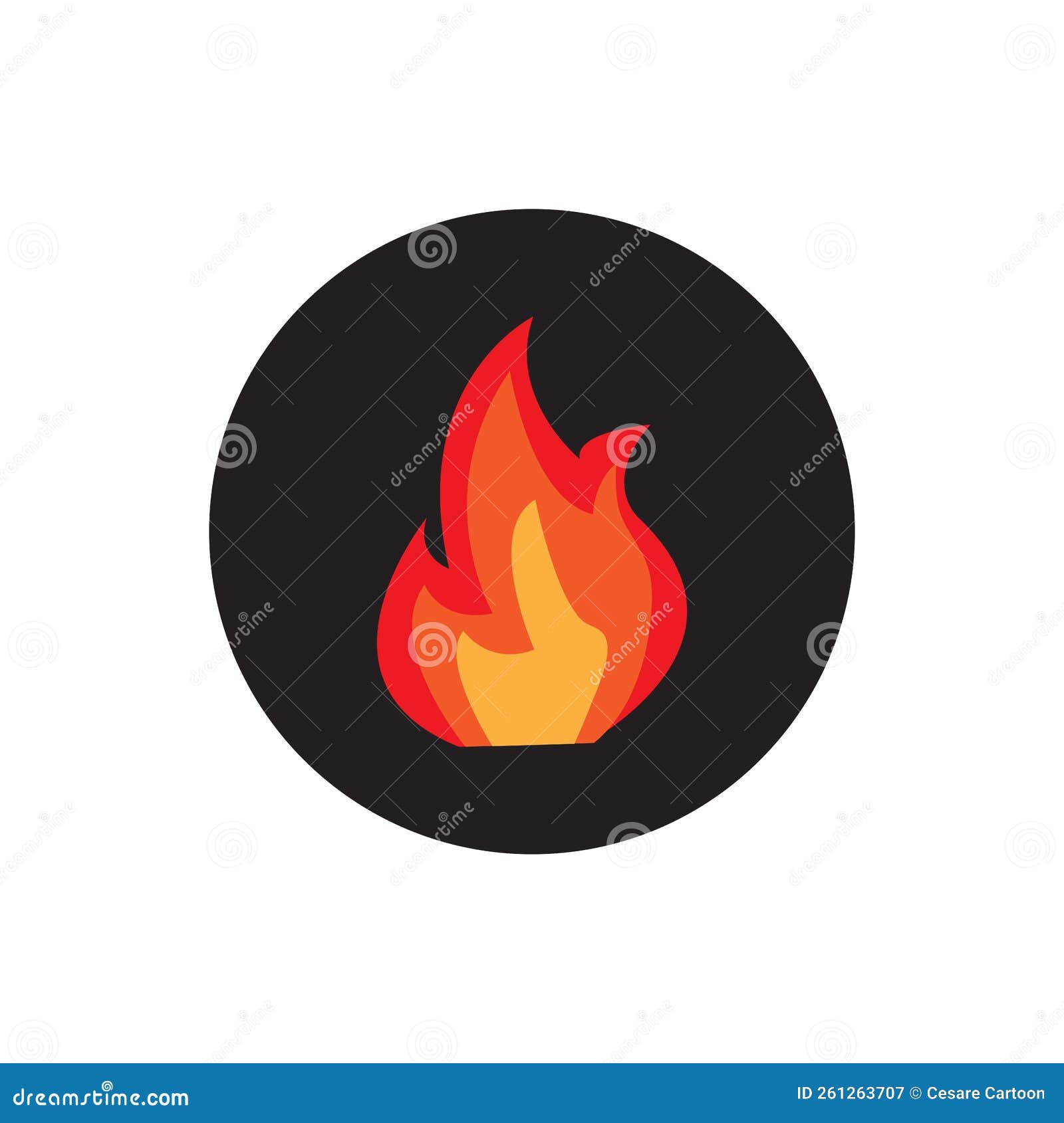 Cartoon fire button stock vector. Illustration of cartoon - 261263707