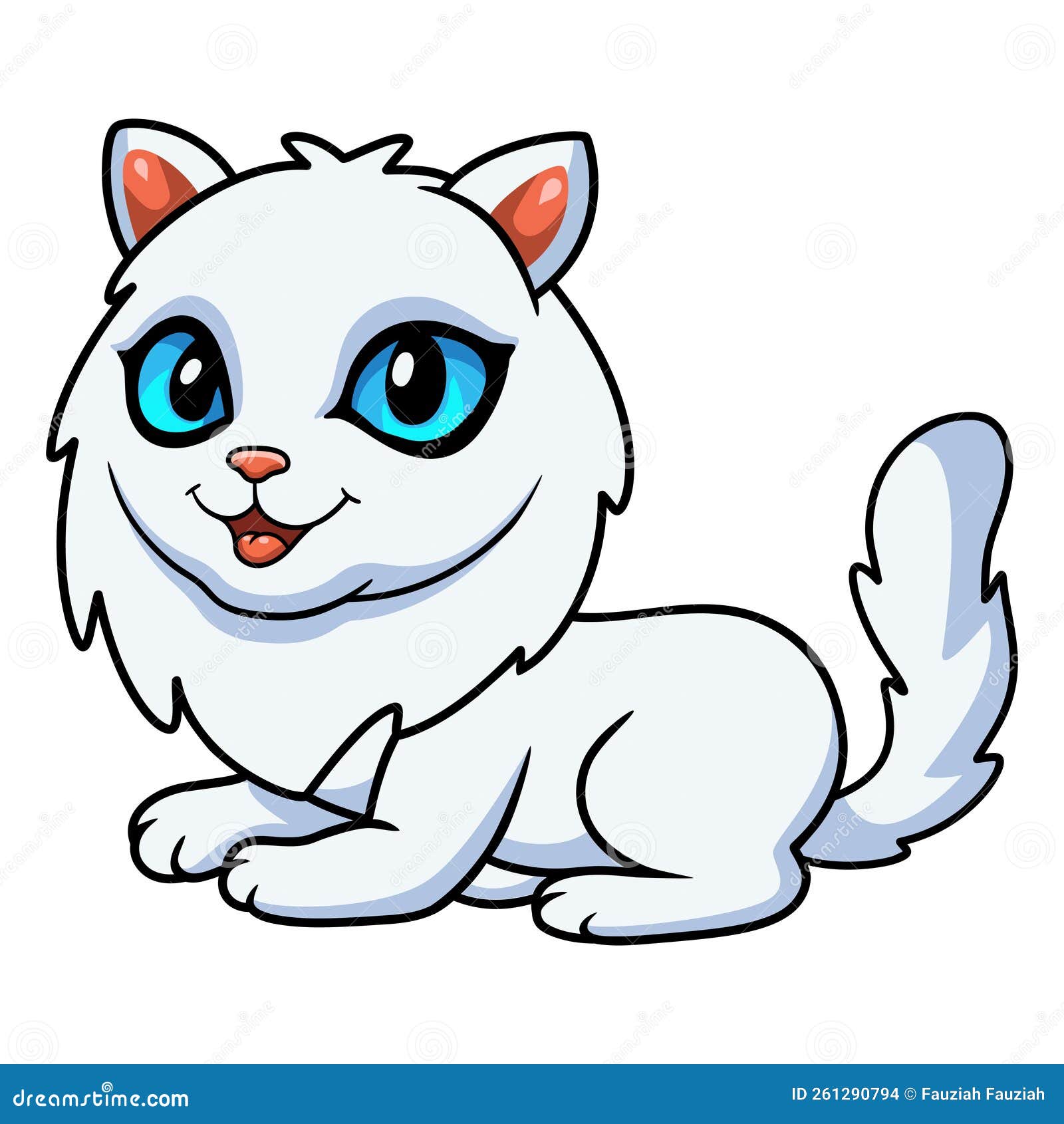 Cute Persian Cat Cartoon Sitting Stock Vector - Illustration of little ...
