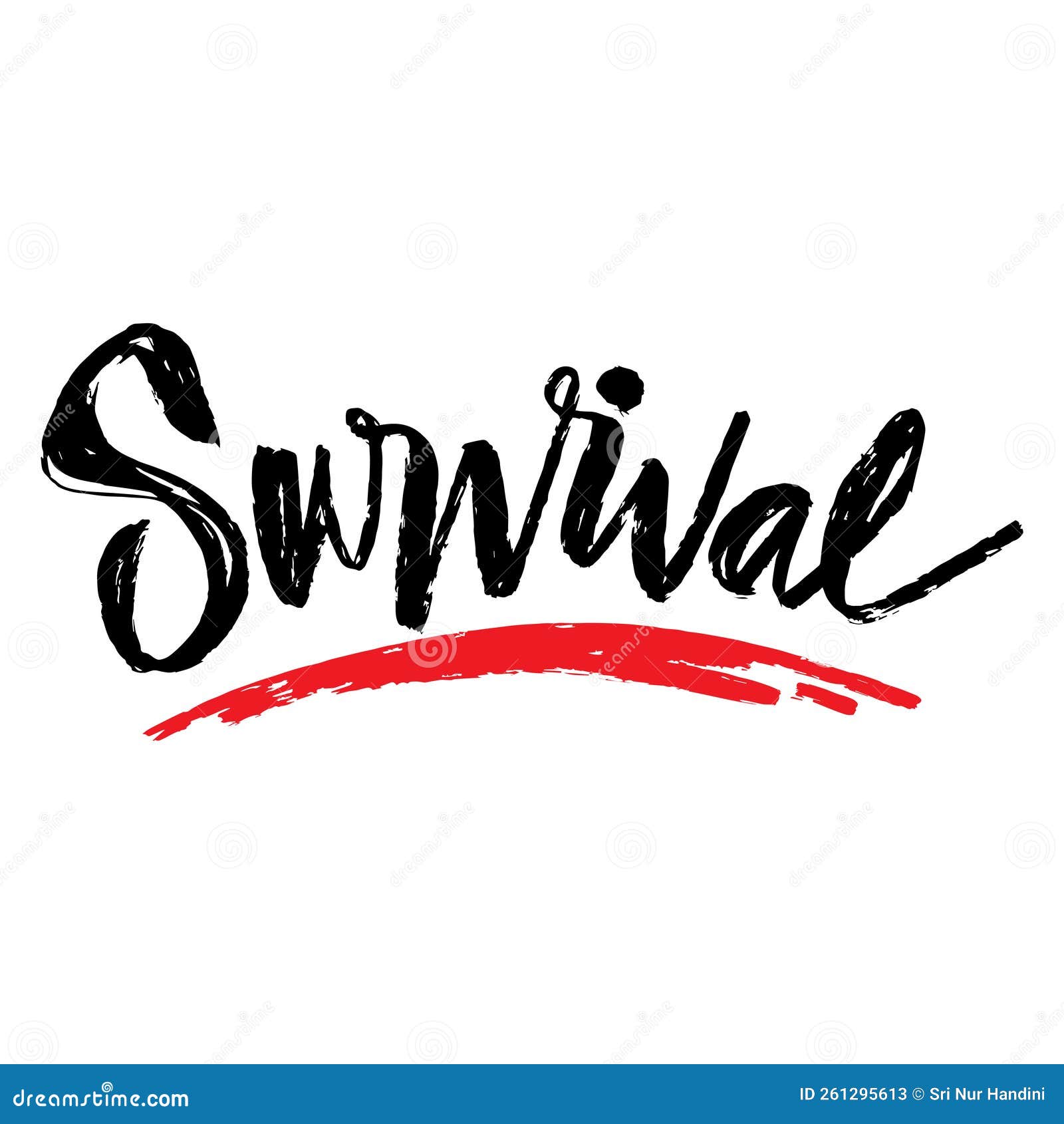 Survival Word Hand Lettering. Stock Illustration - Illustration of ...