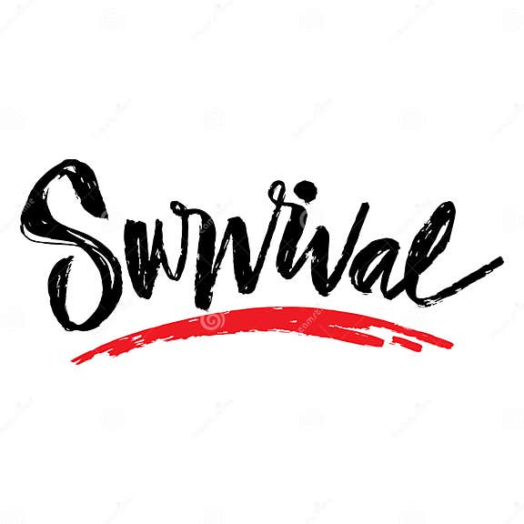 Survival Word Hand Lettering. Stock Illustration - Illustration of ...