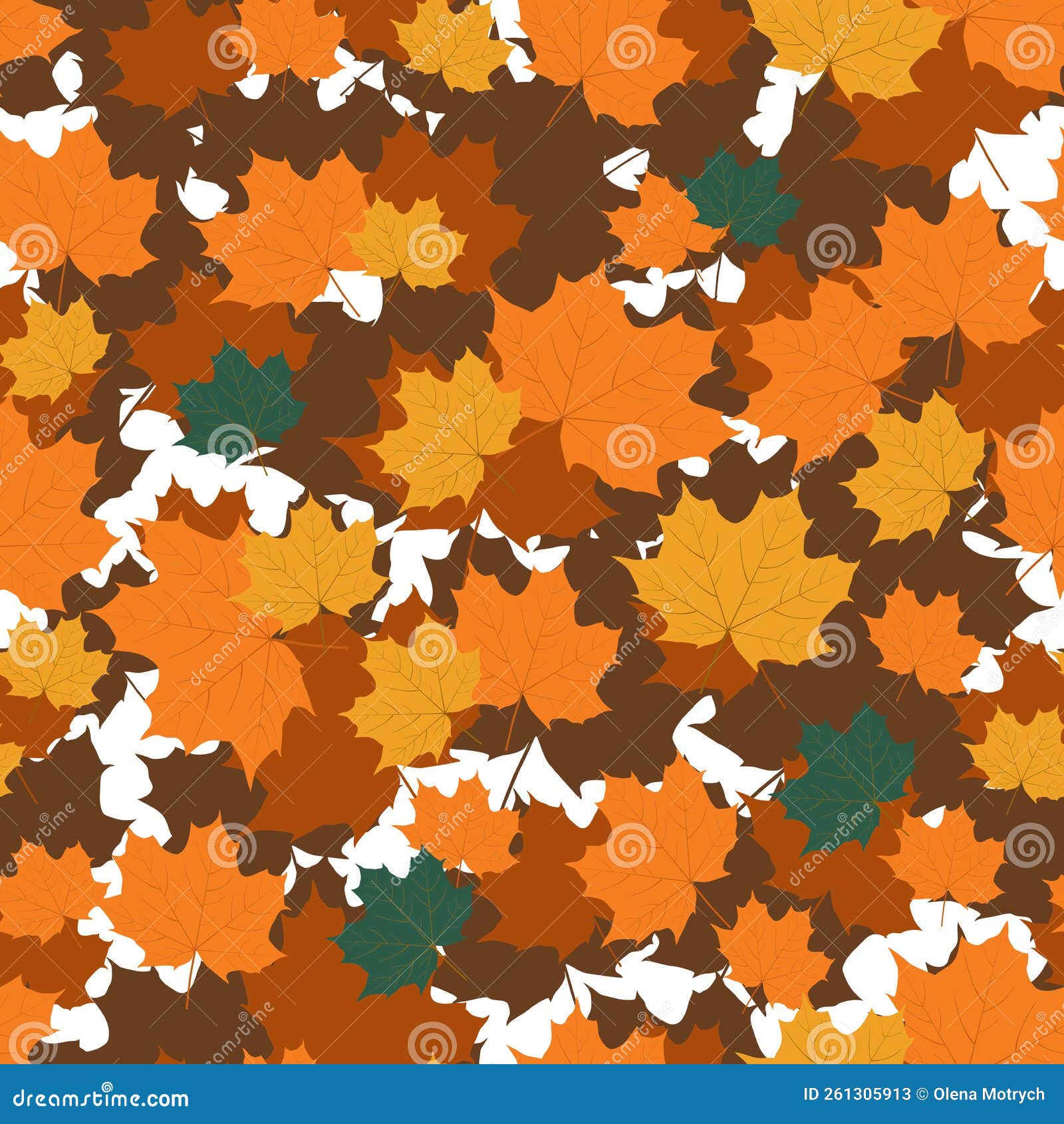 Beautiful Autumn Pattern with Yellow and Green Leaves. Great Background ...