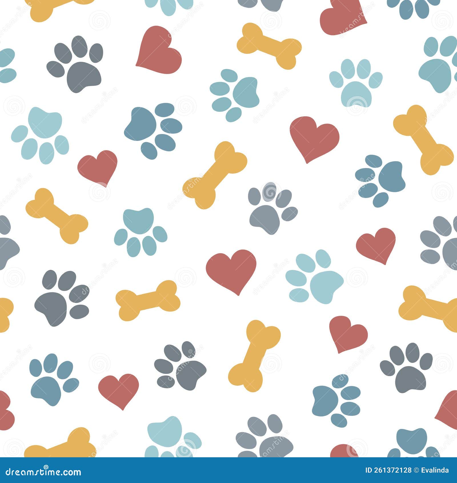 Pets Paws Shaped As Heart. Illustration For Social Media Content ...