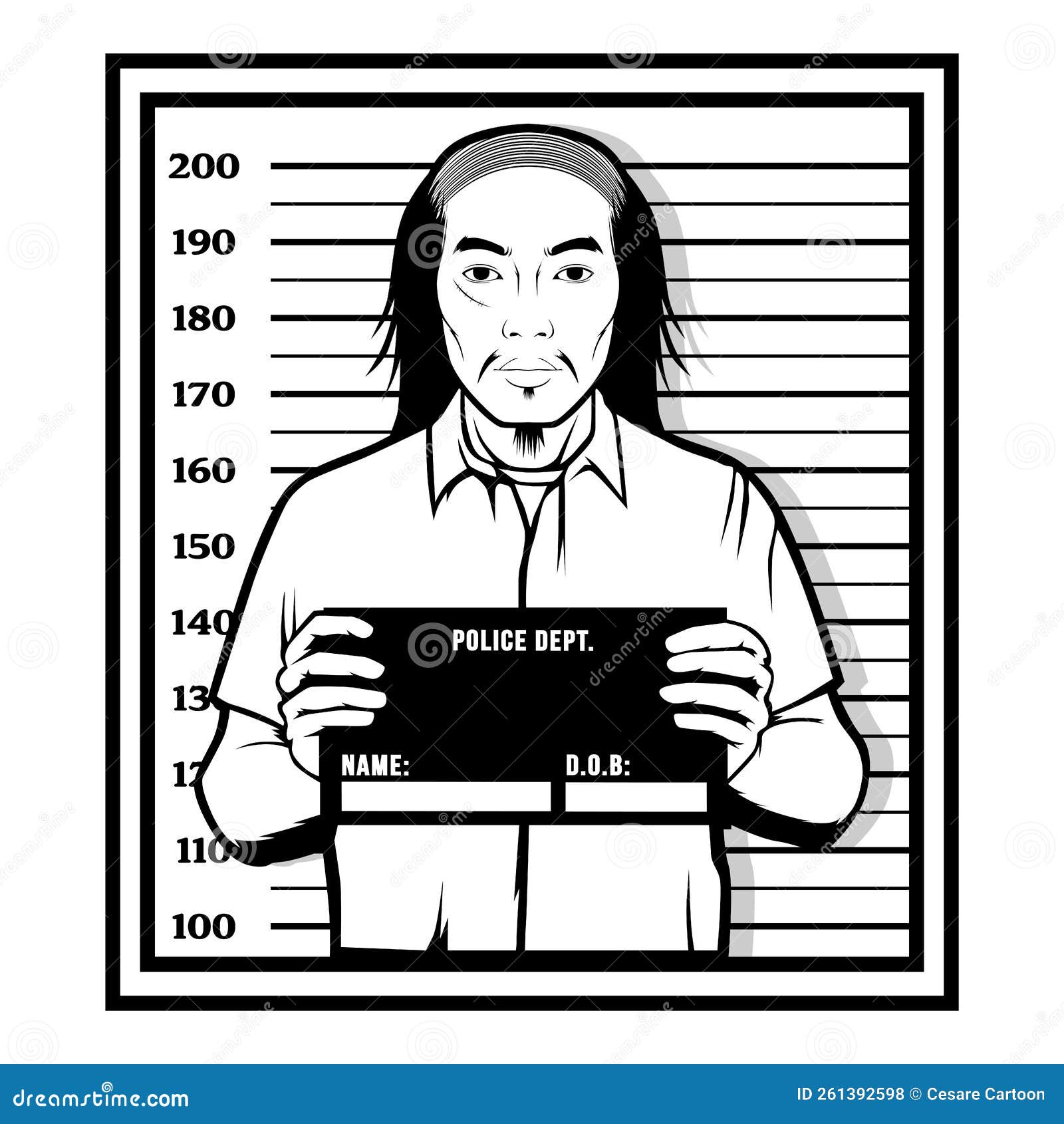 Thin Line Man Crime Mugshot Stock Vector - Illustration of design ...