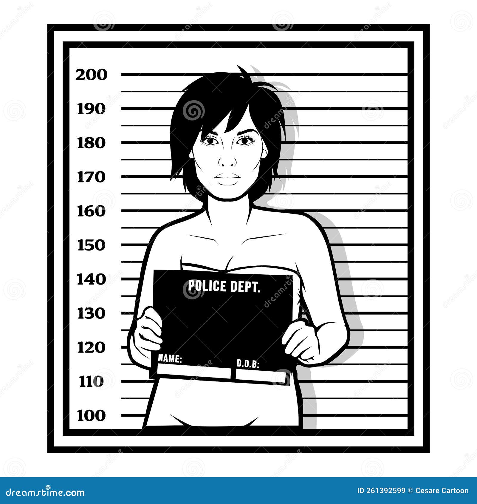Thin Line Woman Crime Mugshot Stock Vector - Illustration of icon ...