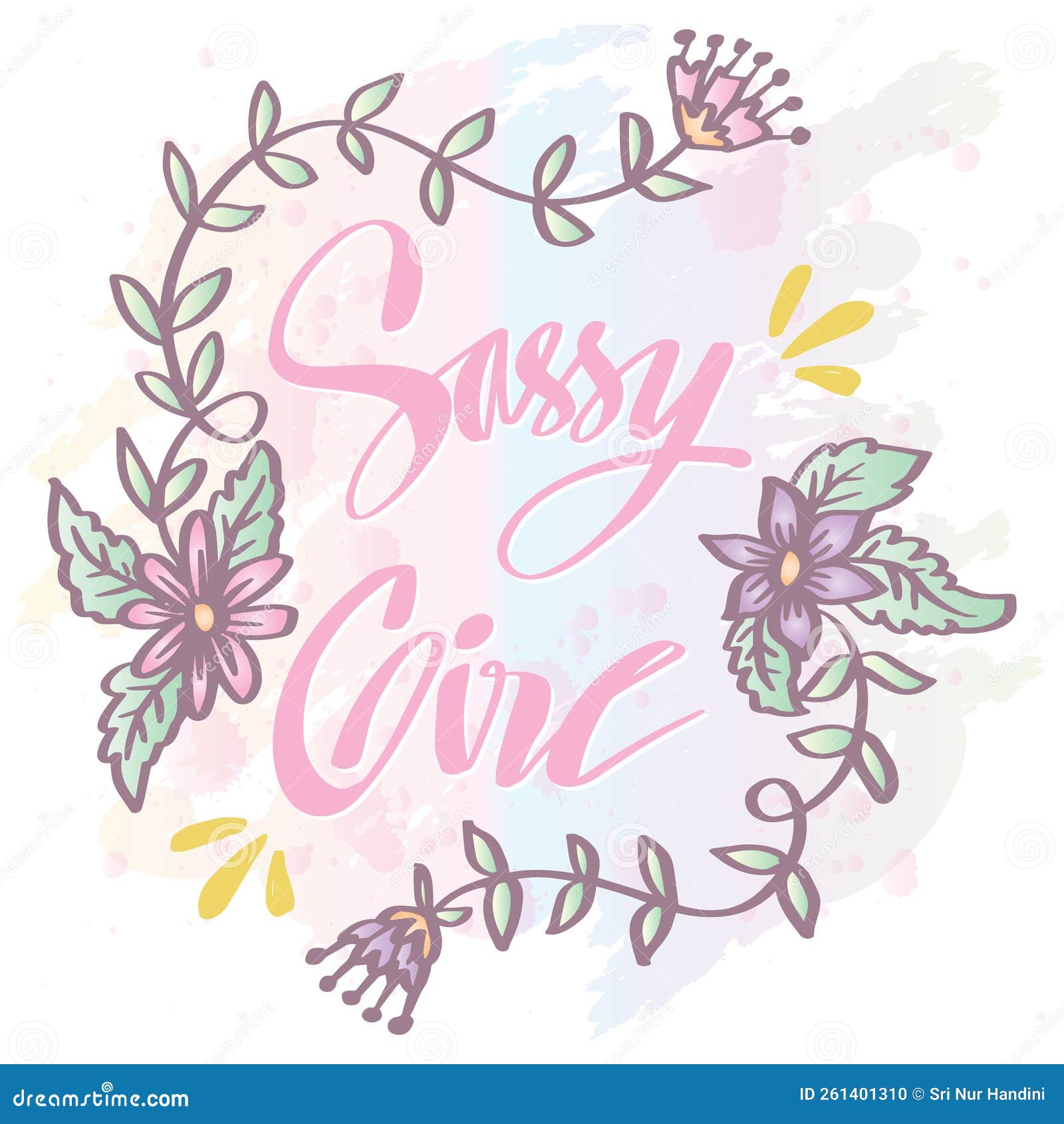 Sassy Girl, Hand Lettering. Stock Illustration - Illustration of ...