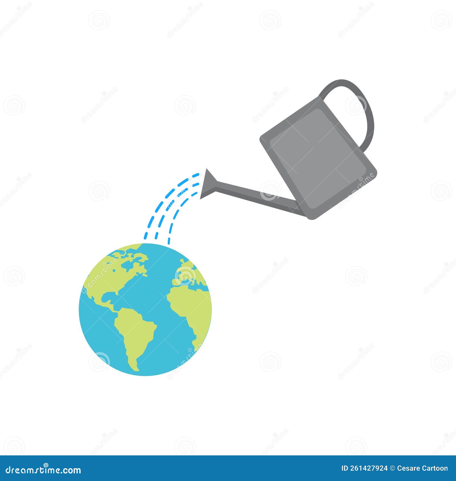 Cartoon watering earth stock vector. Illustration of simple - 261427924