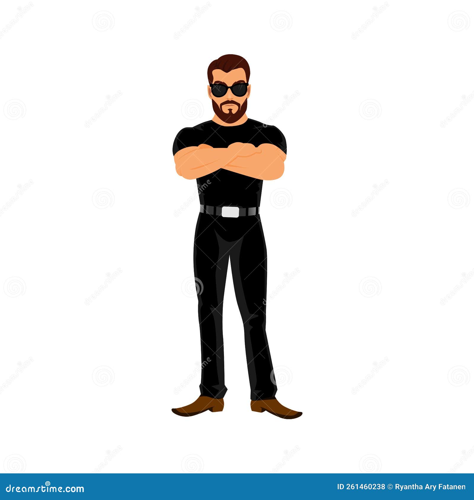 Bodyguard Wearing Black Clothes and Glasses, Guardian Isolated Vector ...