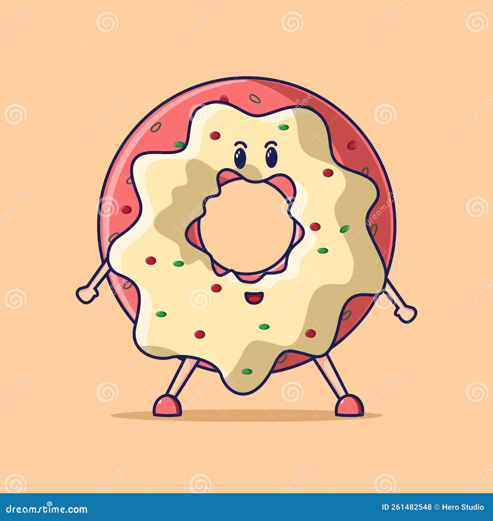 Character Donuts Chibi Illustration Design Stock Vector - Illustration ...