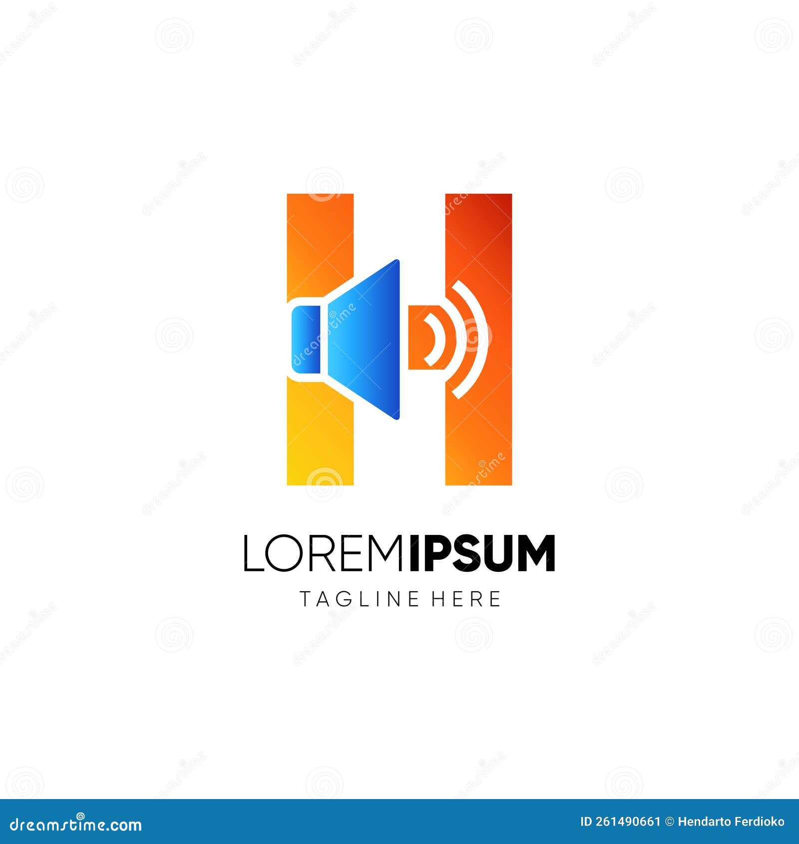 Letter H Speaker Logo Design Vector Icon Graphic Emblem Illustration ...