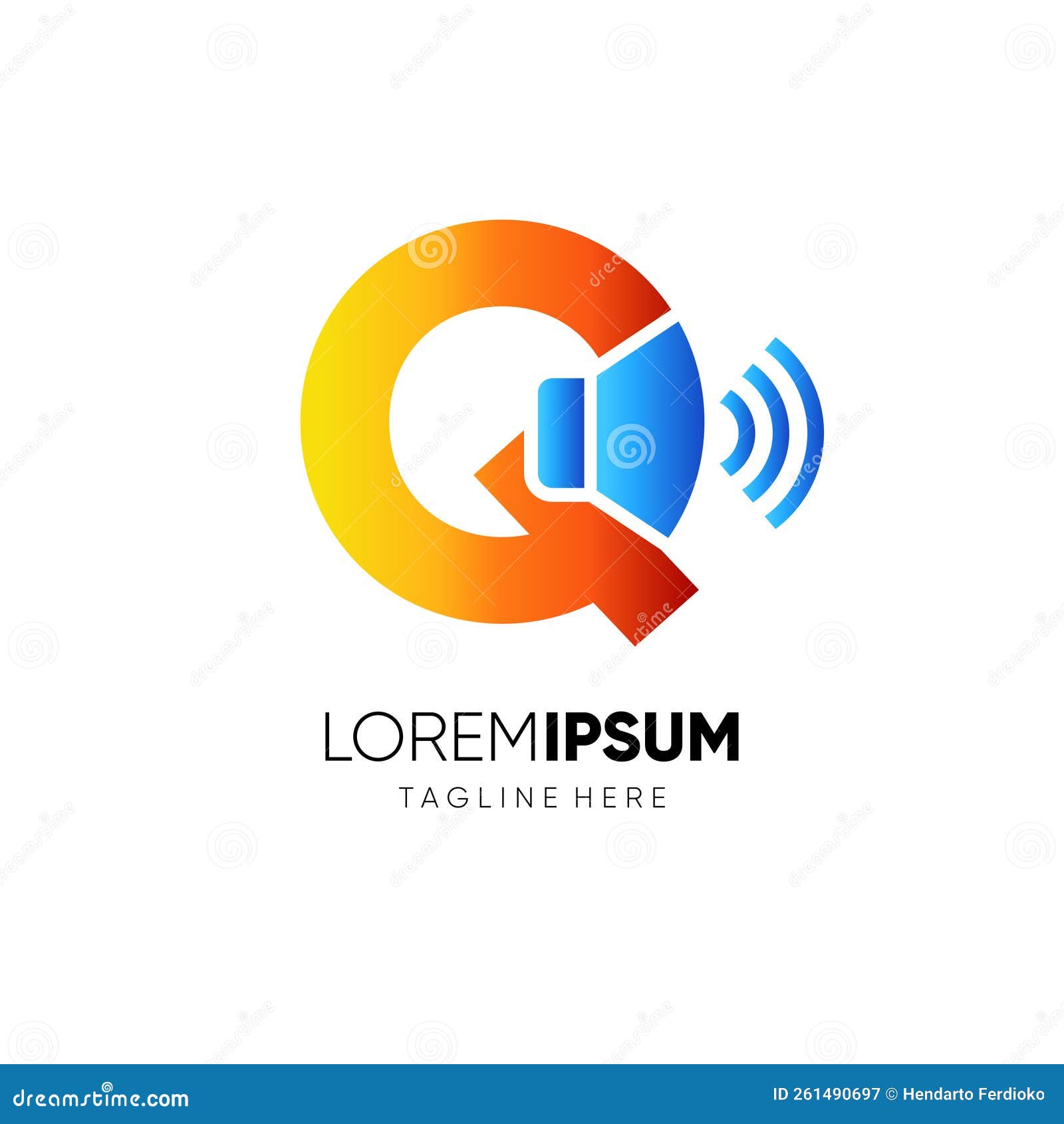 Letter Q Speaker Logo Design Vector Icon Graphic Emblem Illustration ...