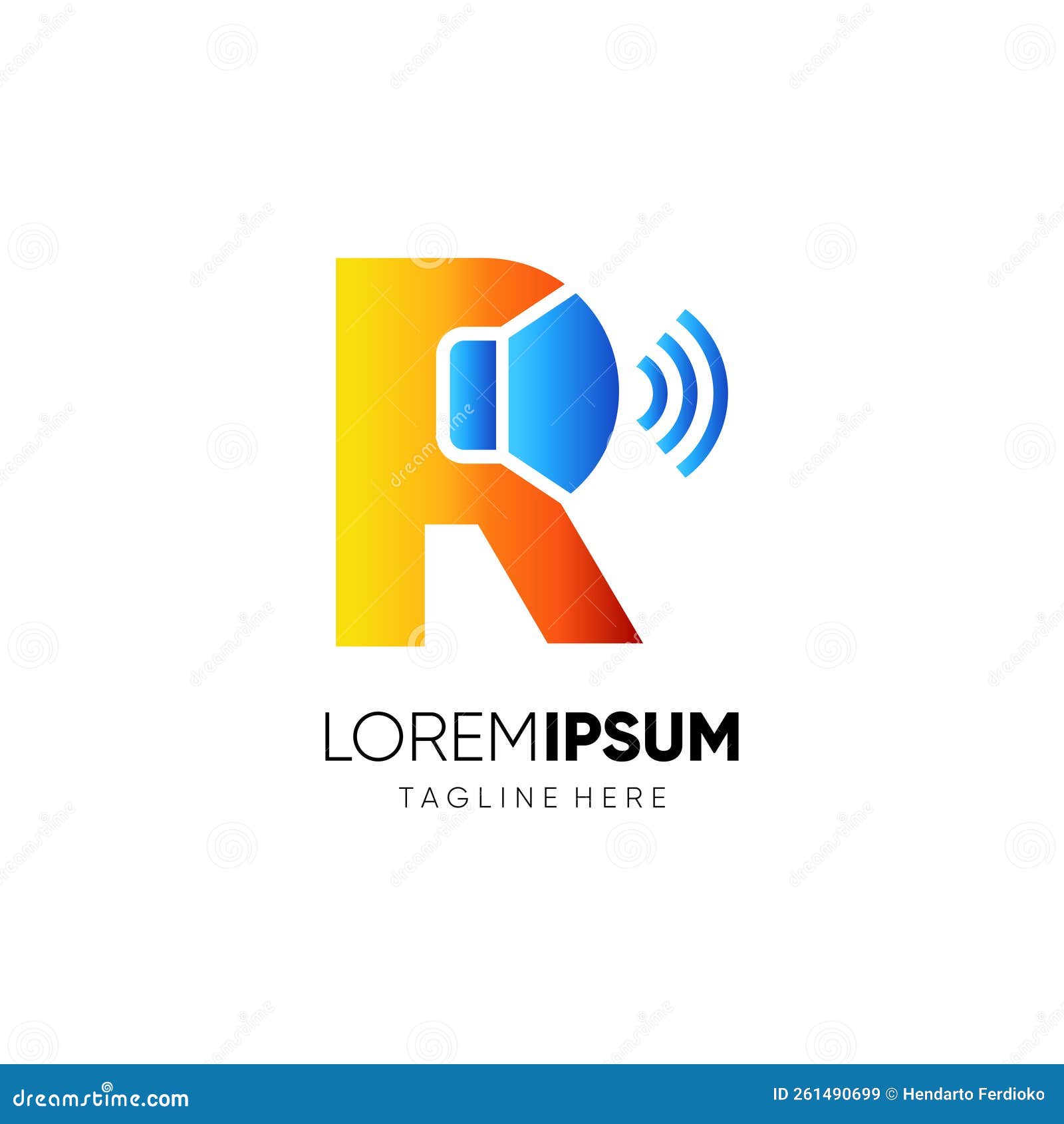 Letter R Speaker Logo Design Vector Icon Graphic Emblem Illustration ...