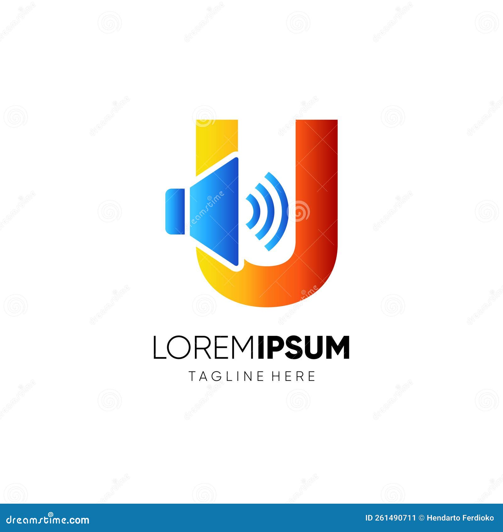Letter U Speaker Logo Design Vector Icon Graphic Emblem Illustration ...