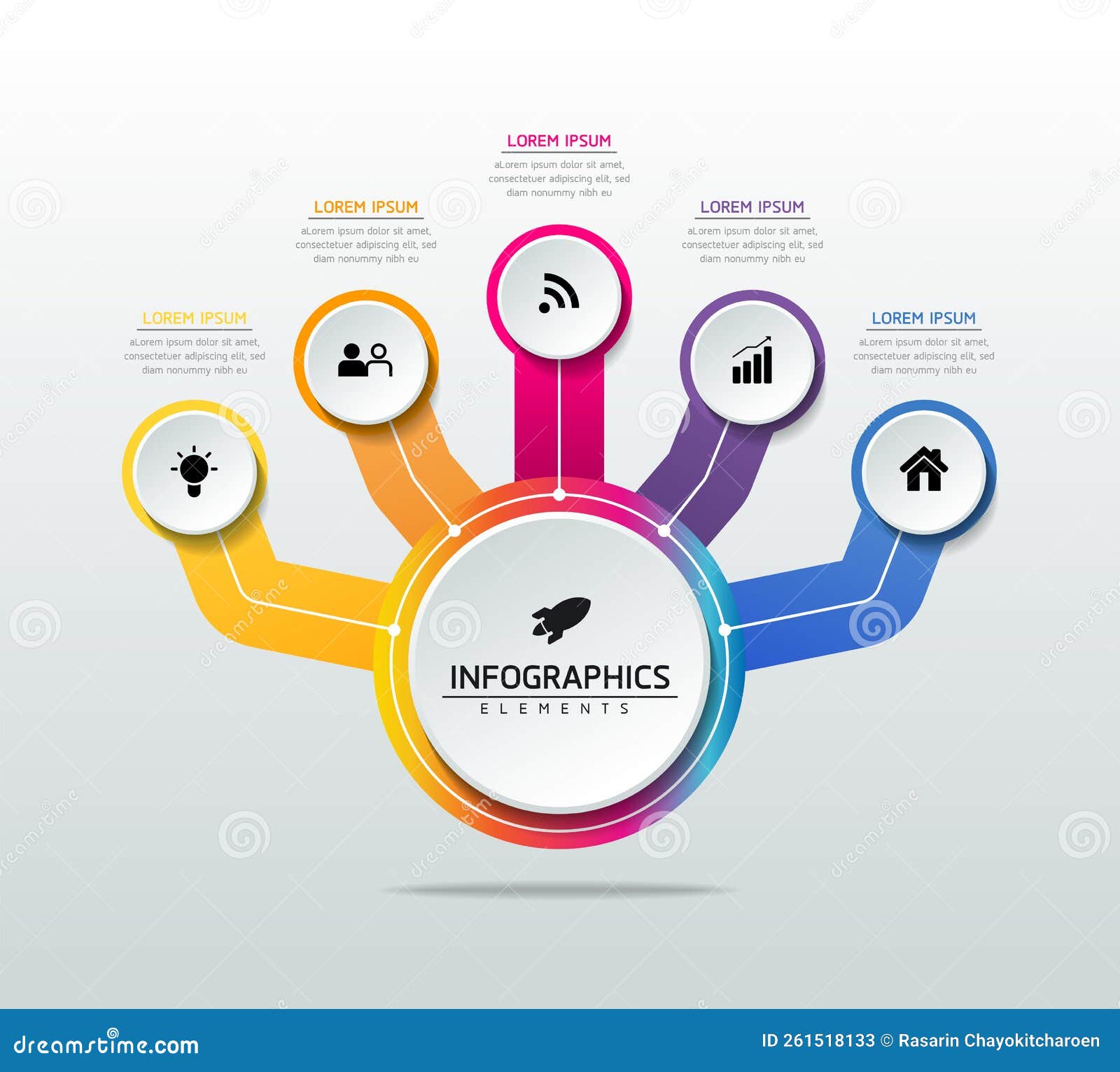 Circular Connection Steps Infographic Template Stock Vector ...
