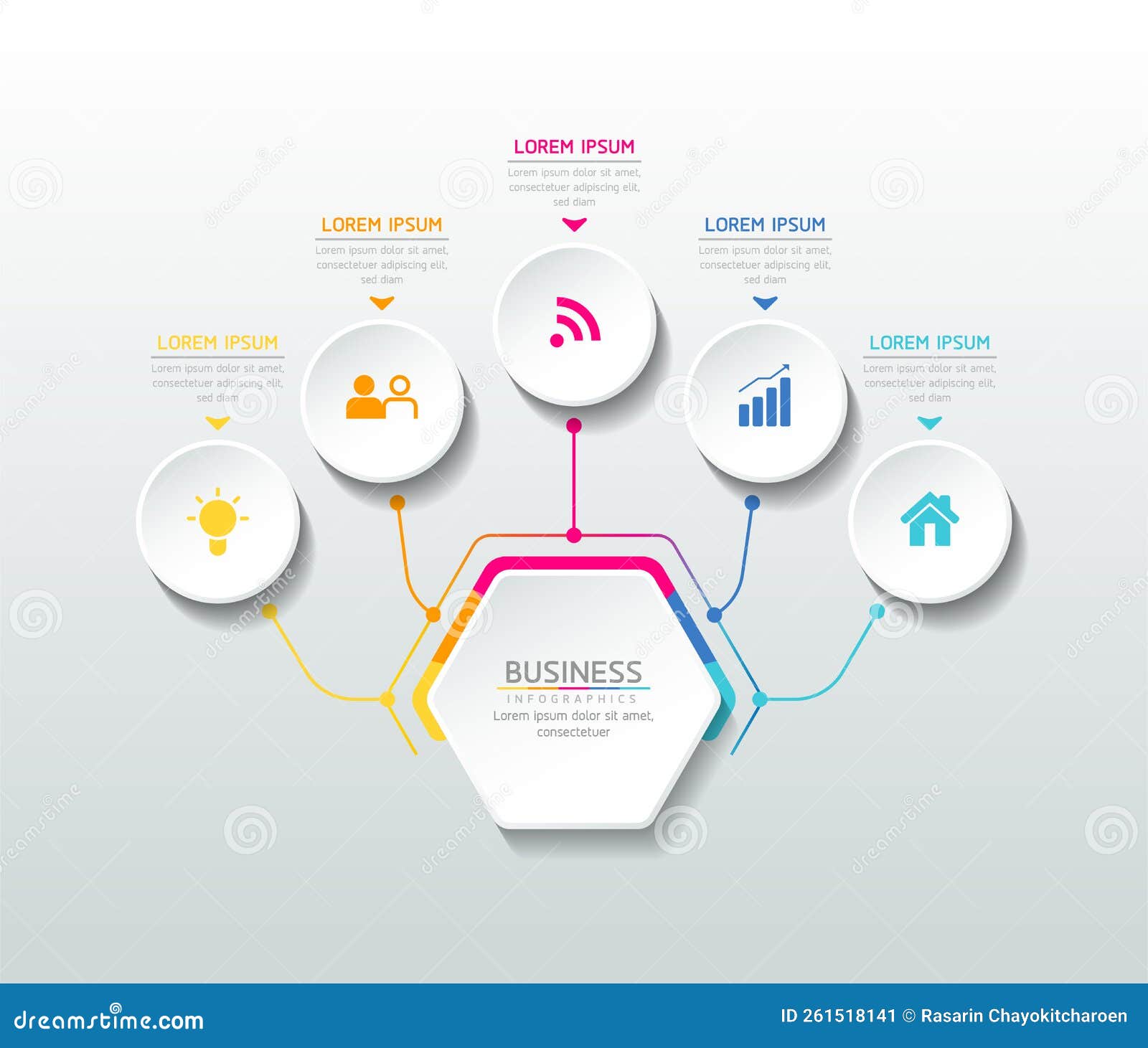 Connecting Steps Business Infographic Template Stock Vector ...