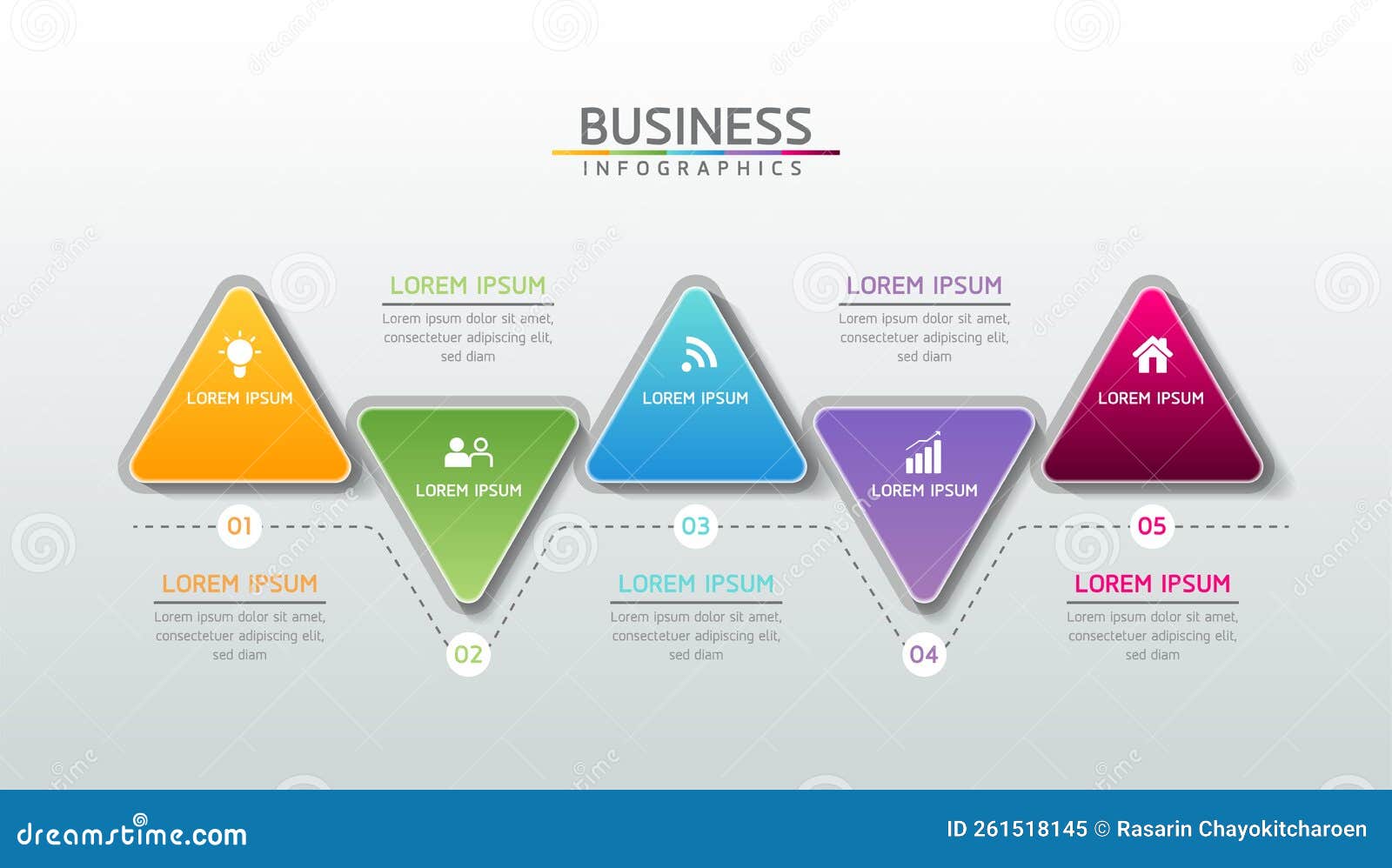 Connecting Steps Business Infographic Template Stock Vector ...