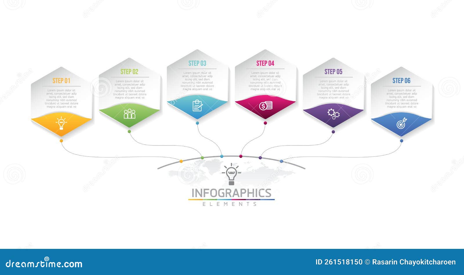 Connecting Steps Business Infographic Template Stock Vector ...