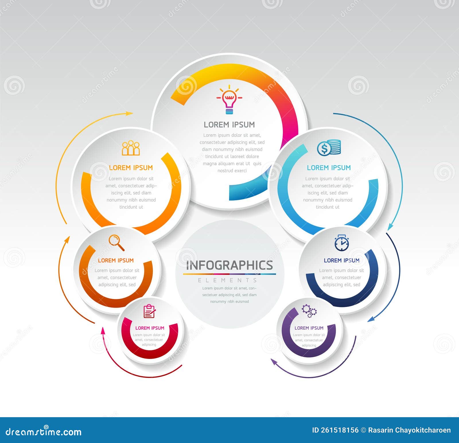 Circular Connection Steps Infographic Template Stock Vector ...