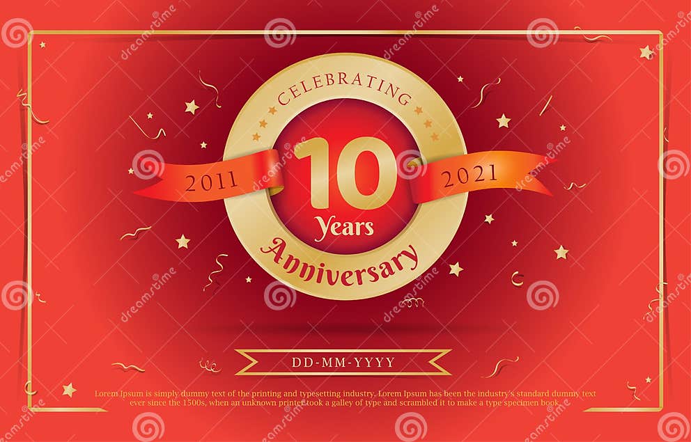 10th Anniversary Celebration. Celebrating 10 Years Logo with Confetti ...