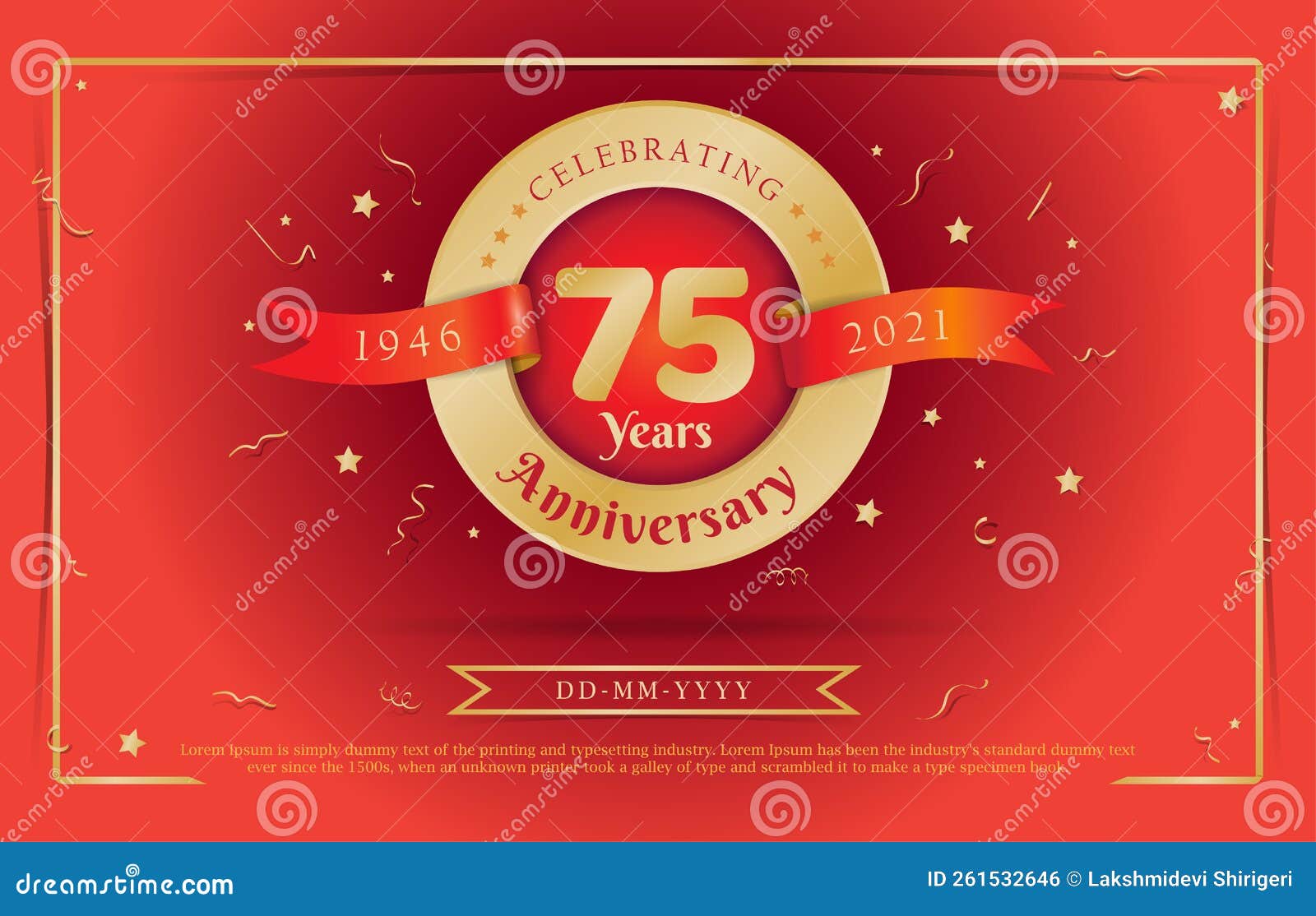 75th Anniversary Celebration. Celebrating 75 Years Logo with Confetti ...