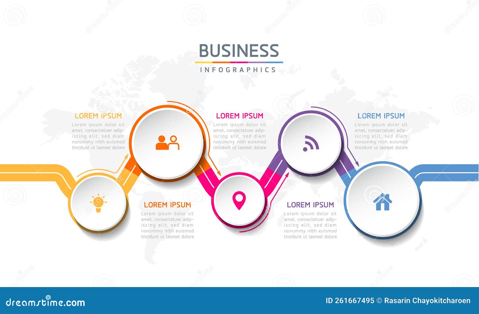 Circular Connection Steps Infographic Template Stock Vector ...
