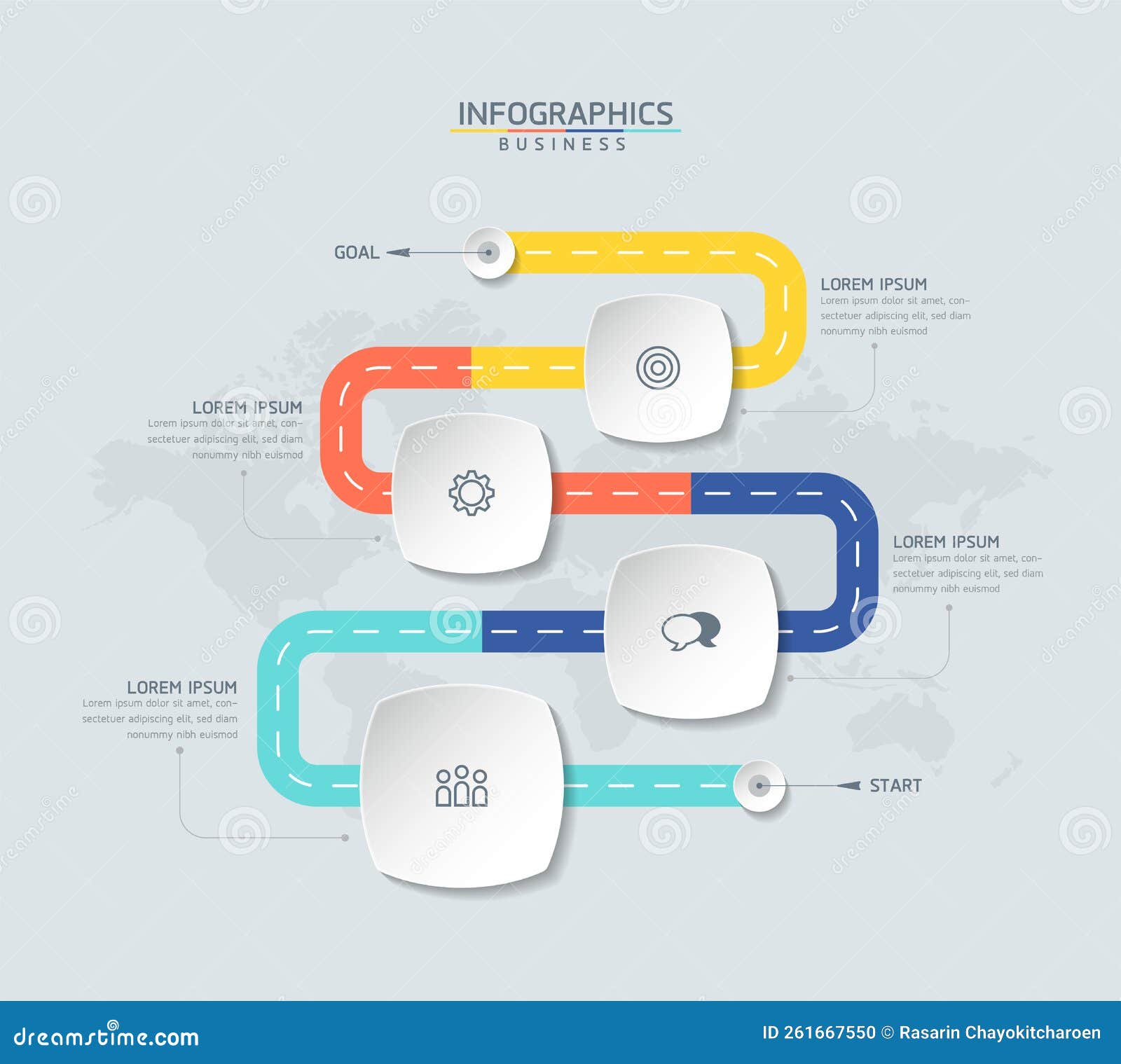 Connecting Steps Business Infographic Template Stock Vector ...
