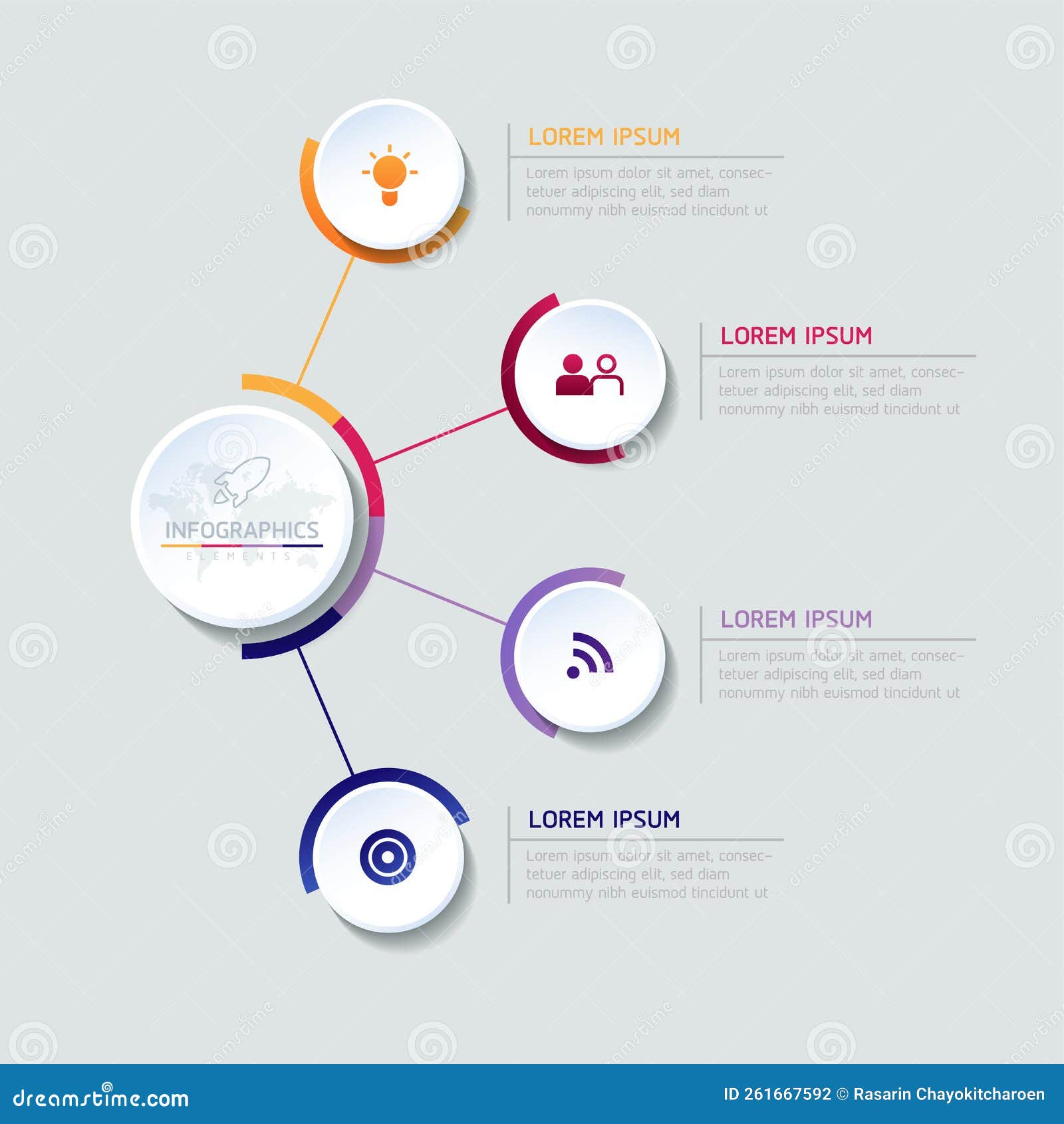 Circular Connection Steps Infographic Template Stock Vector ...