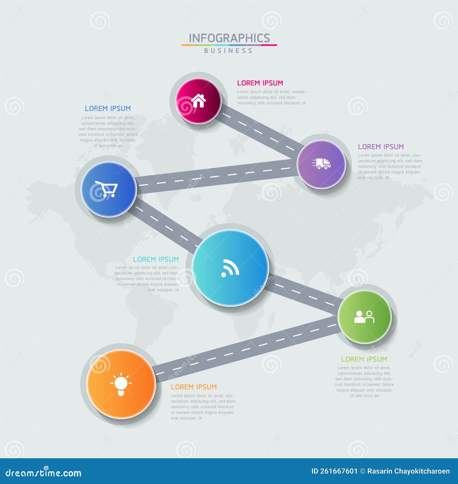 Circular Connection Steps Infographic Template Stock Vector ...