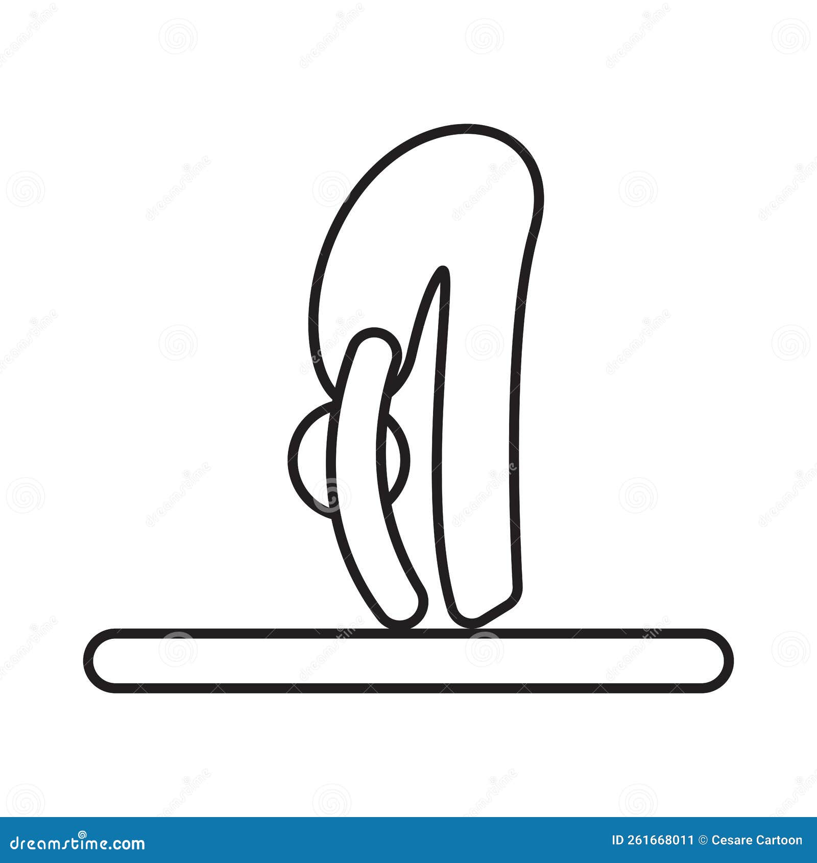 Thin line yoga position stock vector. Illustration of simple - 261668011