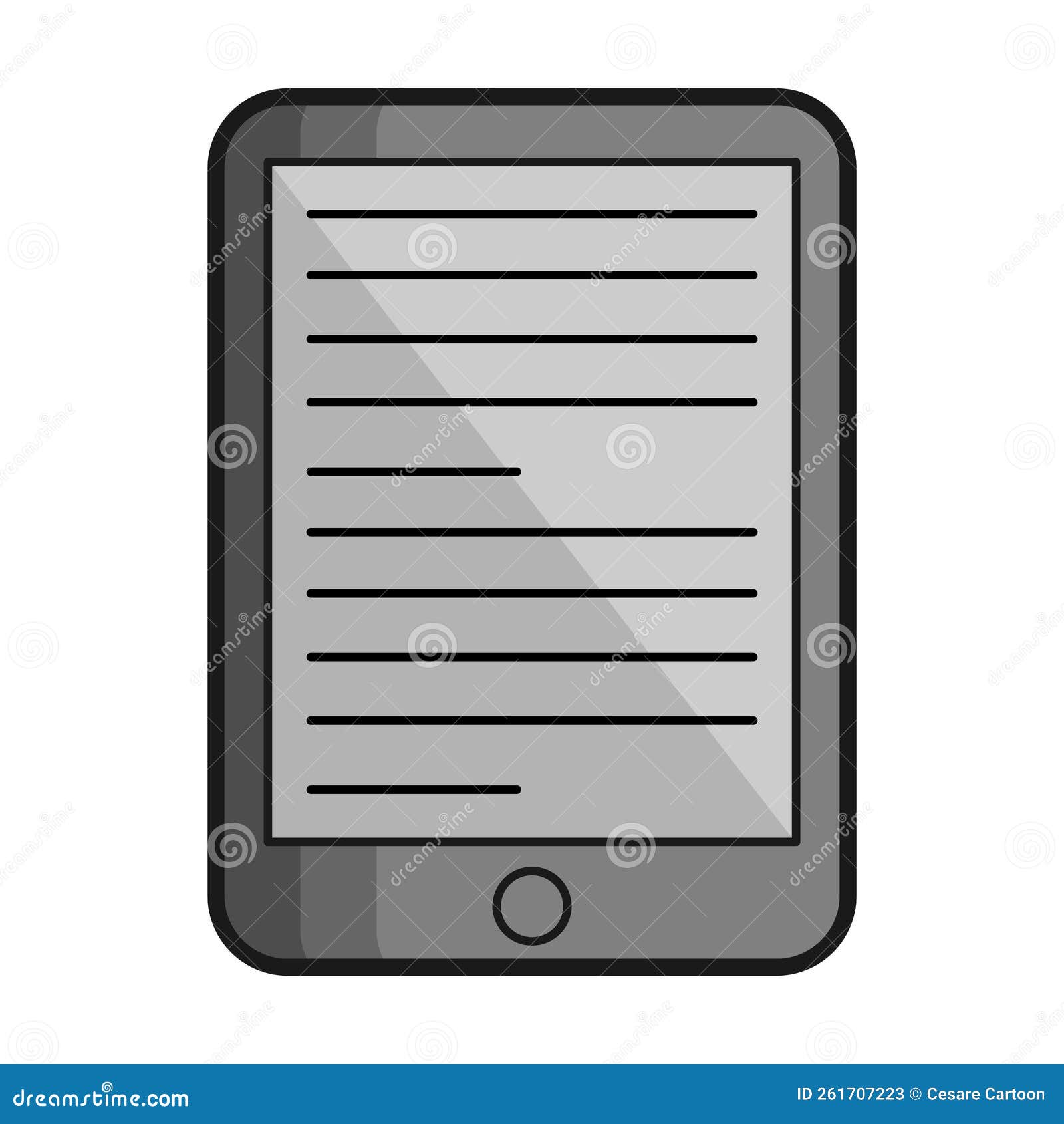 Cartoon e-reader stock vector. Illustration of icon - 261707223