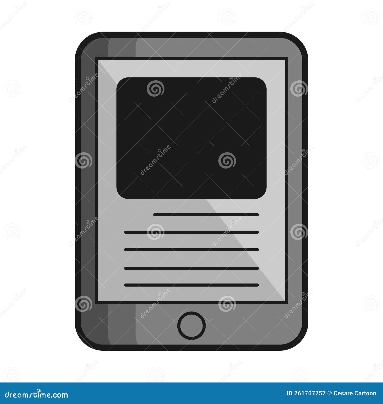 Cartoon e-reader stock vector. Illustration of digital - 261707257