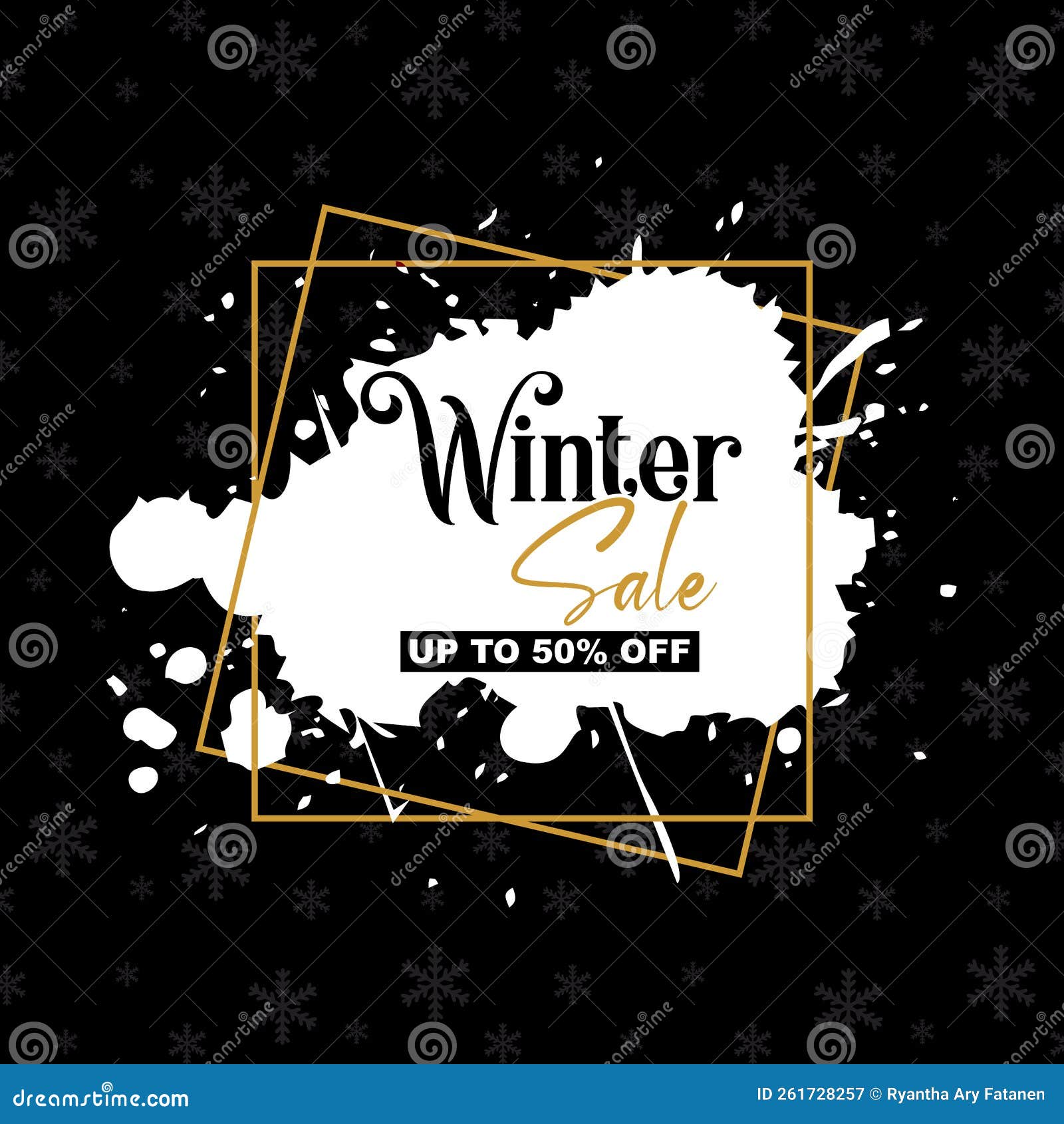 Winter Sale Vector Banner Design with Snowflakes Elements and Winter ...