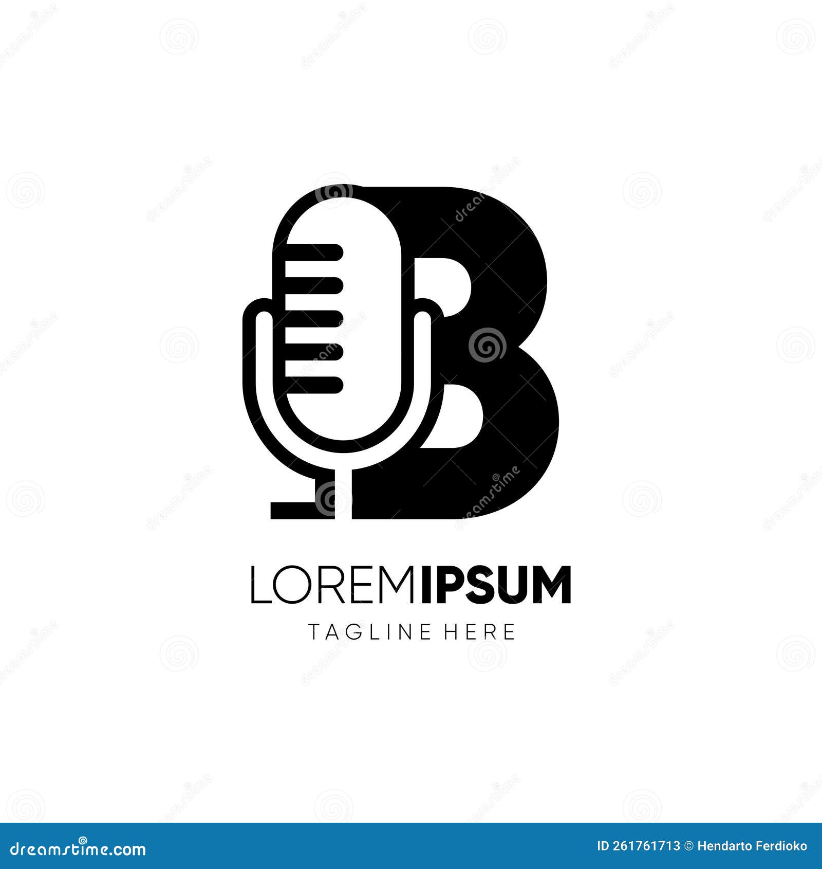 Letter B Microphone Podcast Logo Design Vector Icon Graphic Emblem ...