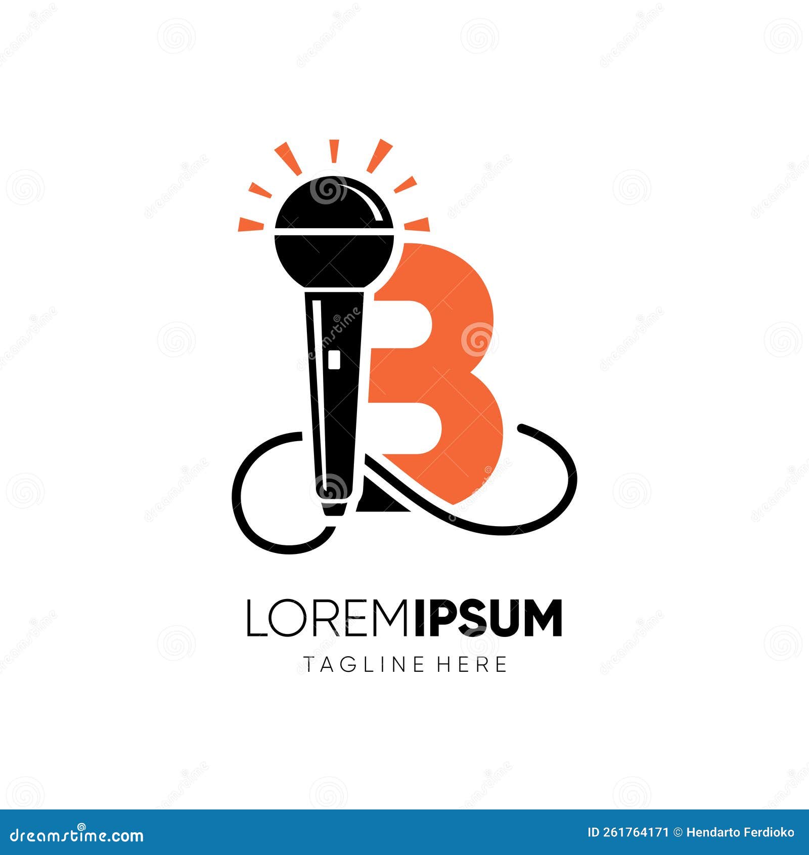 Letter B Initial Microphone Logo Design Vector Icon Graphic Emblem ...