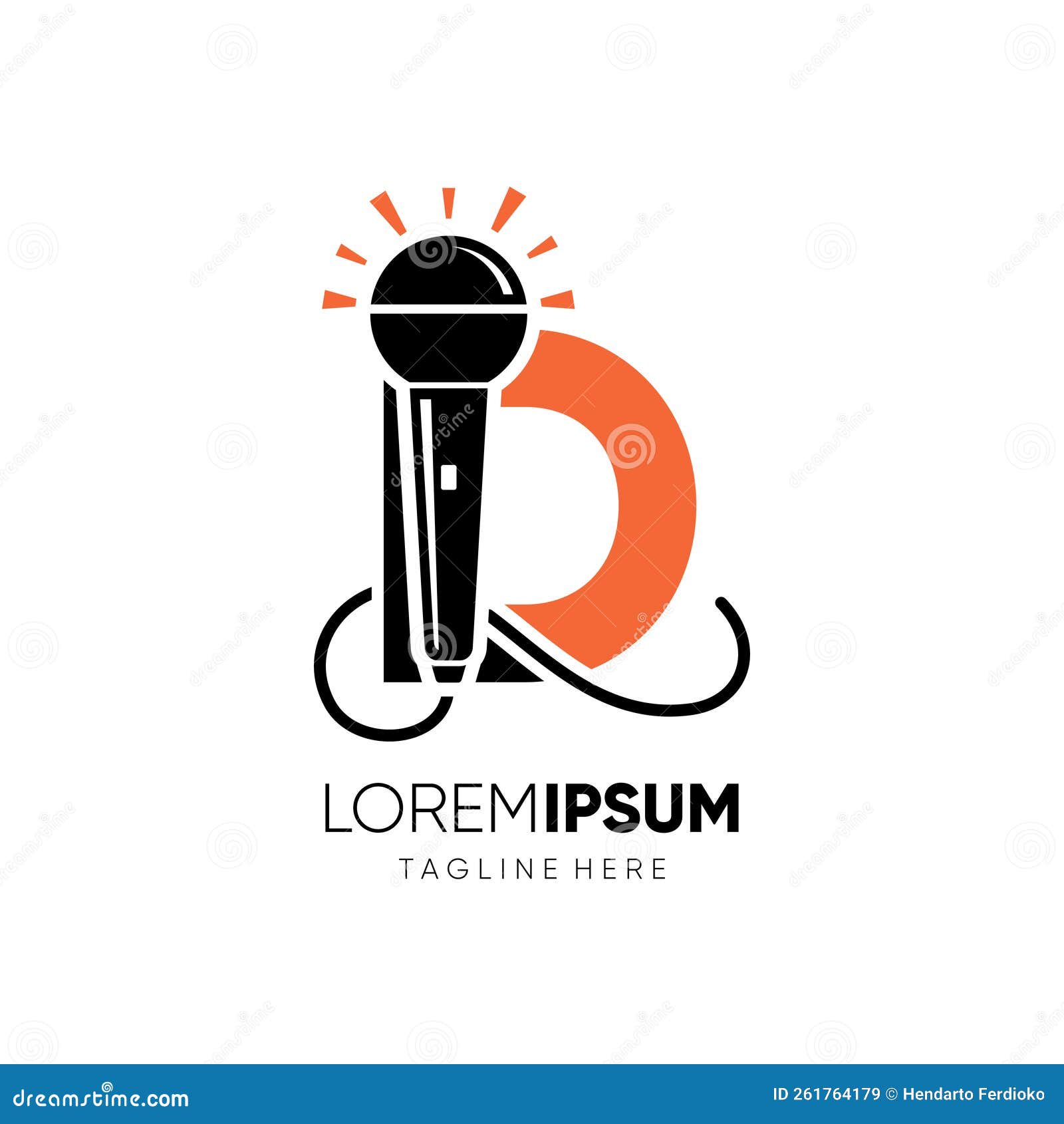 Letter D Initial Microphone Logo Design Vector Icon Graphic Emblem ...