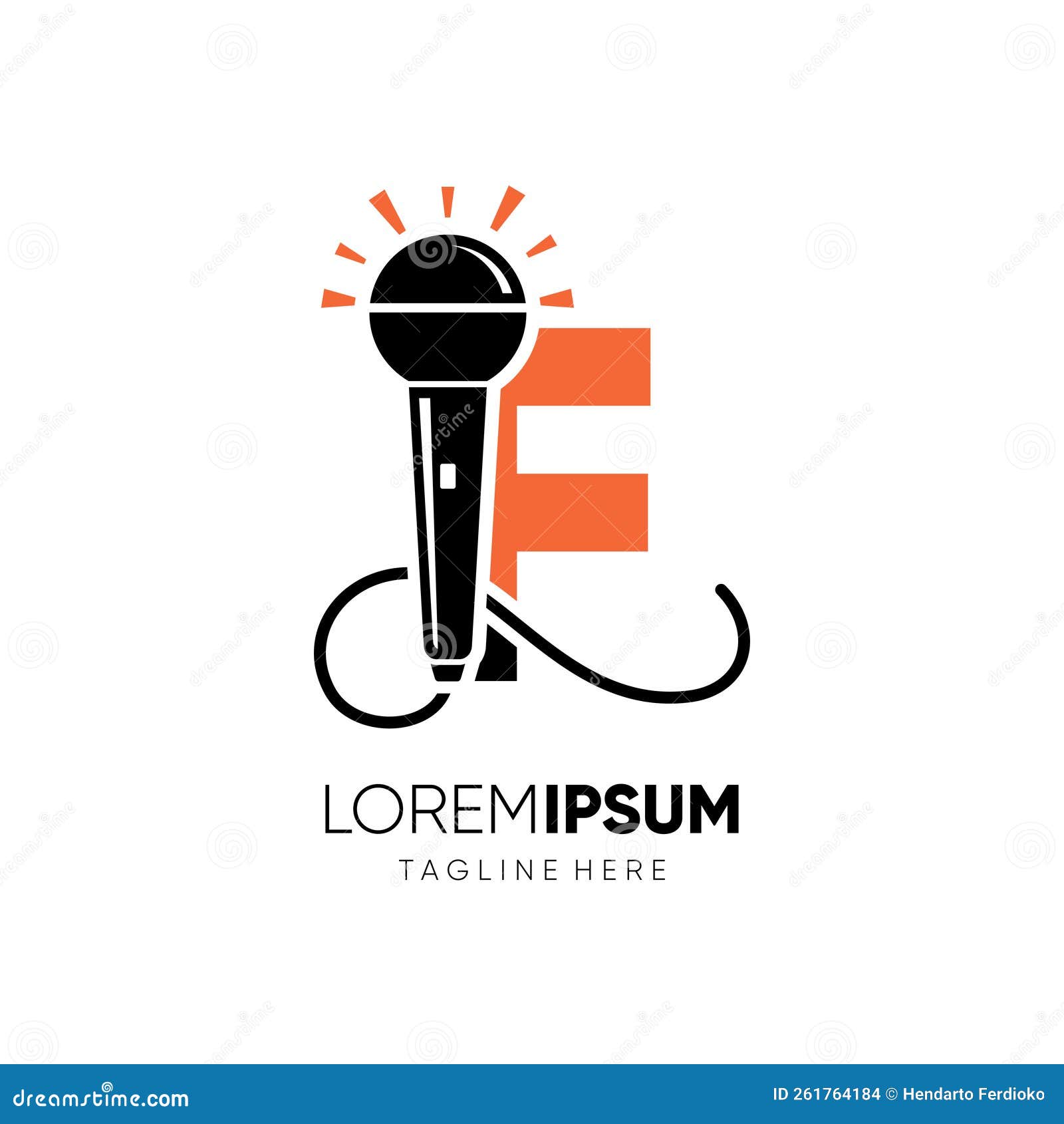 Letter F Initial Microphone Logo Design Vector Icon Graphic Emblem ...