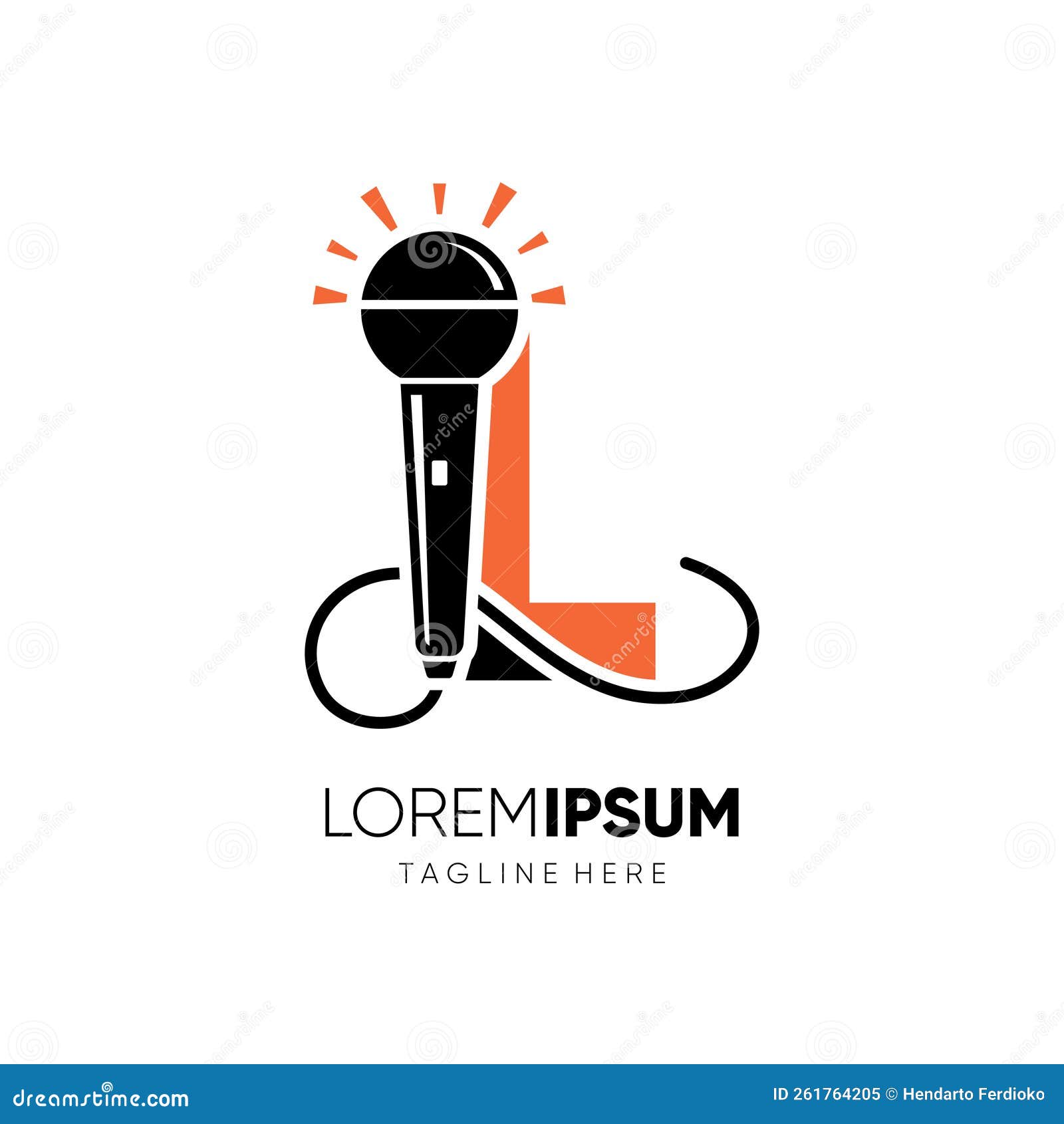 Letter L Initial Microphone Logo Design Vector Icon Graphic Emblem ...
