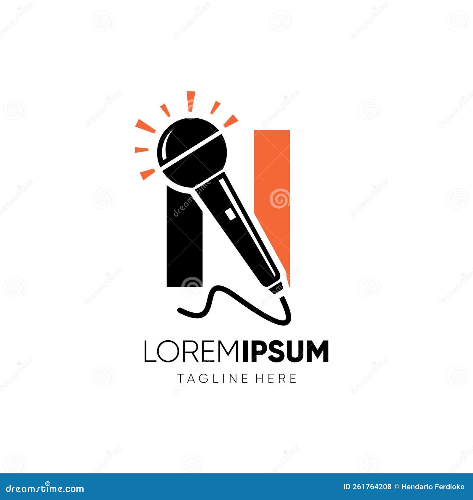 Letter N Initial Microphone Logo Design Vector Icon Graphic Emblem ...