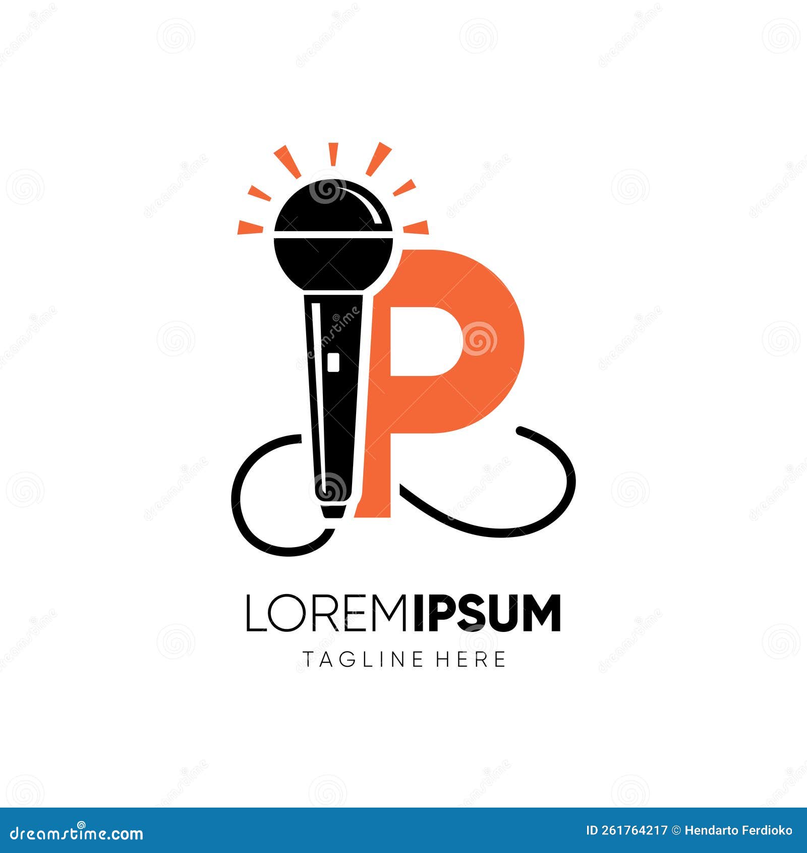 Letter P Initial Microphone Logo Design Vector Icon Graphic Emblem ...