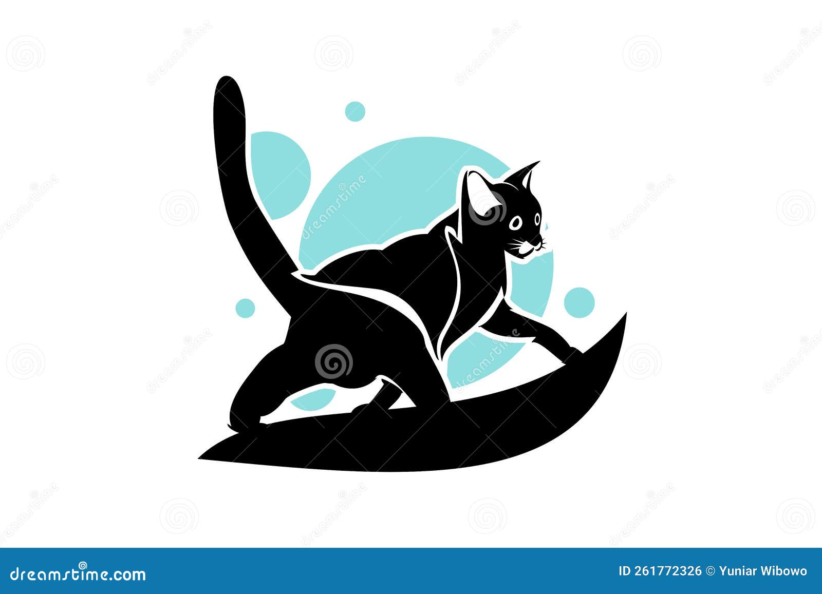 Cute Simple Cat Drawing. Vector Illustration. Simple Cute Animal ...