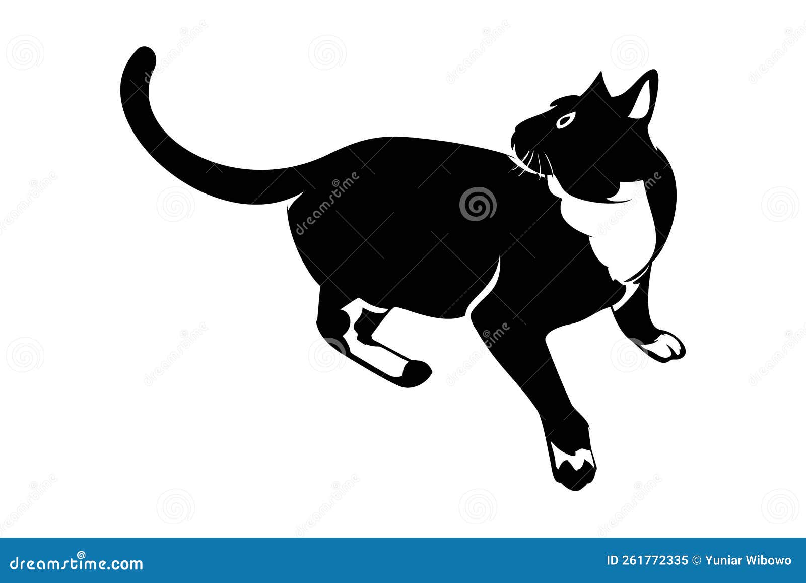 Cute Simple Cat Drawing. Vector Illustration. Simple Cute Animal ...