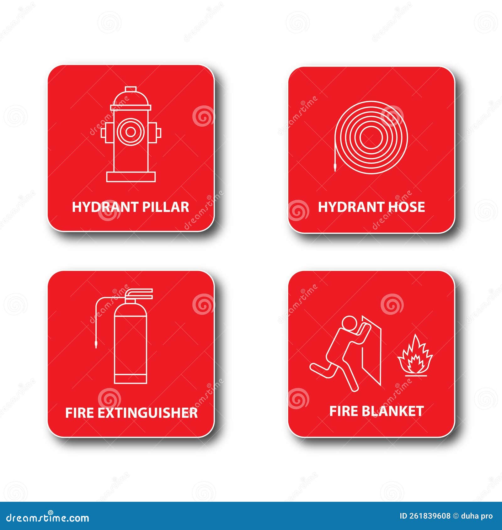 Sign Hydrant, Hydrant Hose, Fire Extinguisher, Fire Blanket Stock ...