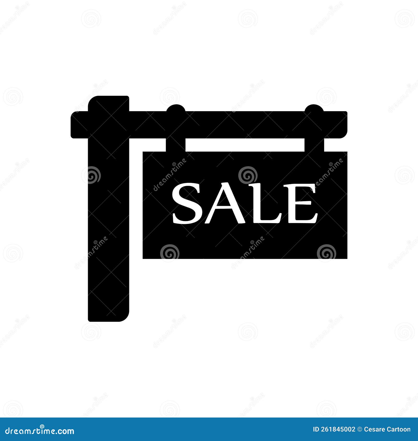 Flat black sale sign stock vector. Illustration of simple - 261845002