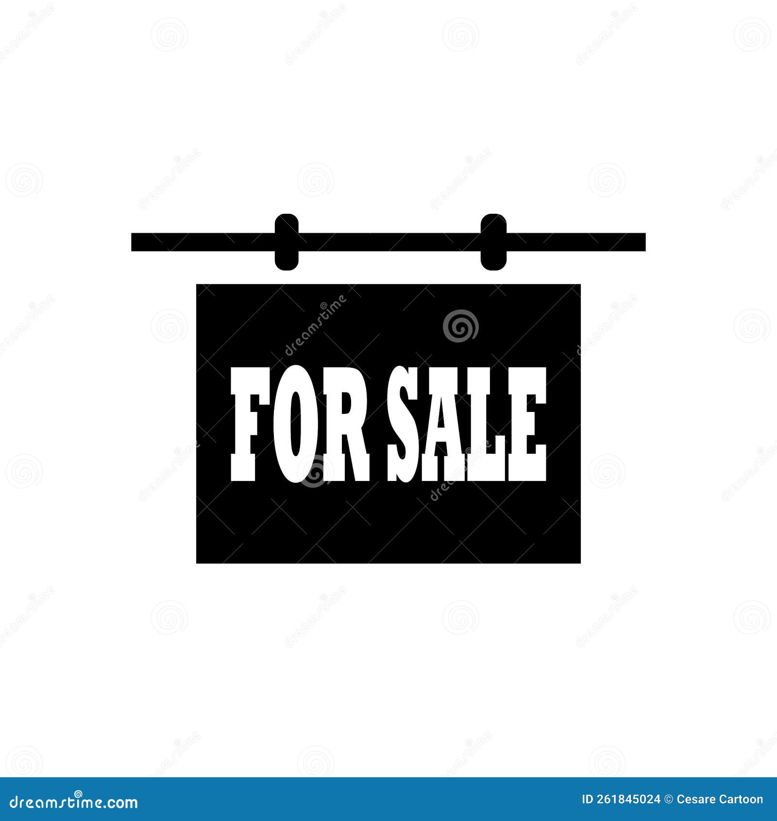 Flat black for sale sign stock vector. Illustration of cartoon - 261845024