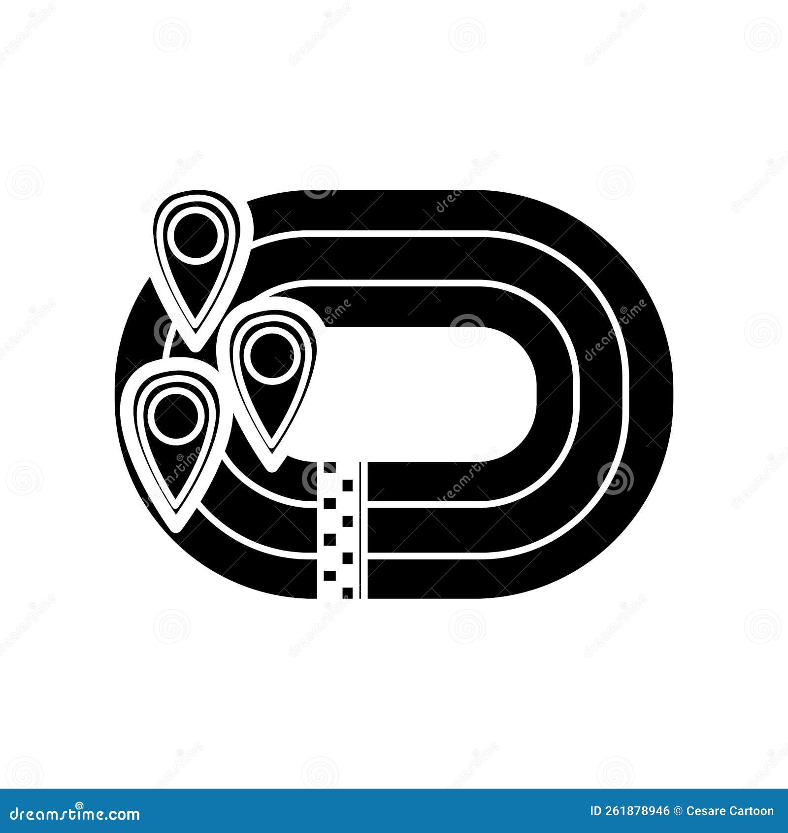 Flat black running track stock vector. Illustration of design - 261878946