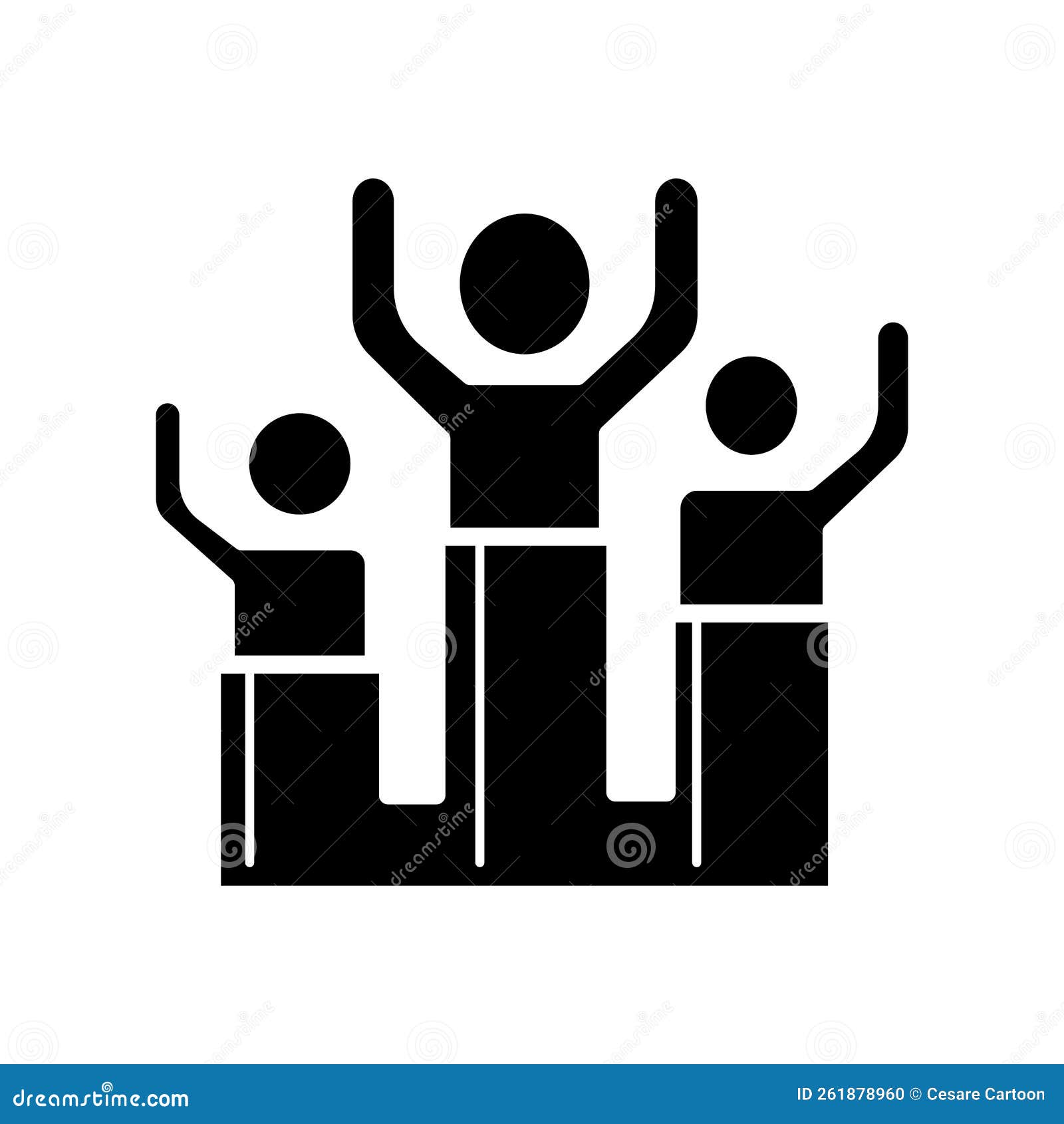 Flat black winner stock vector. Illustration of winner - 261878960