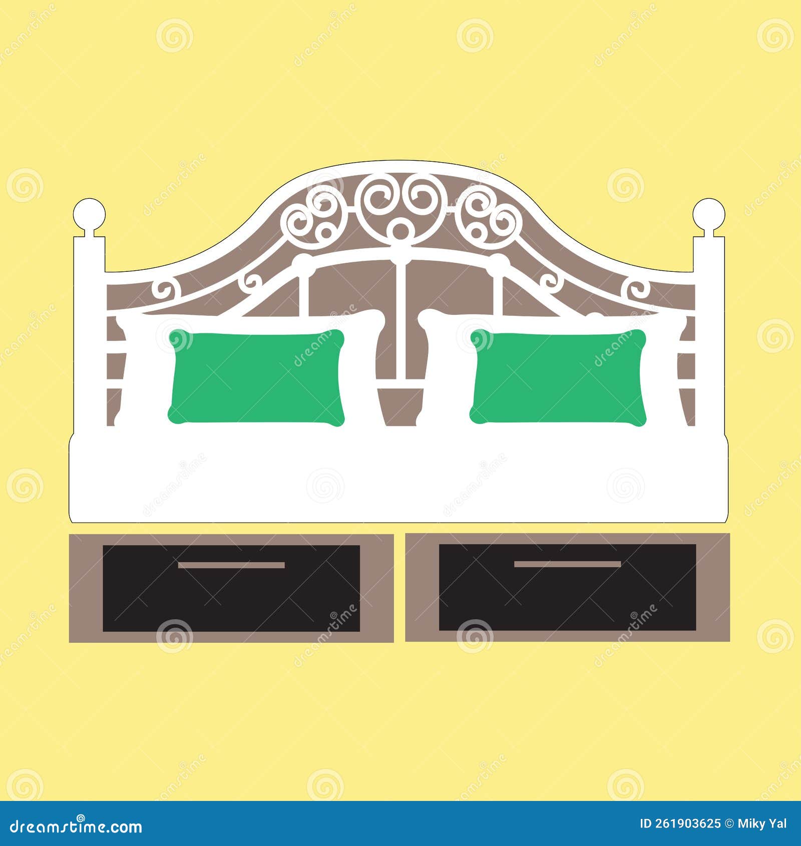 Bed Icon on White Background. Vector Illustration Stock Vector ...