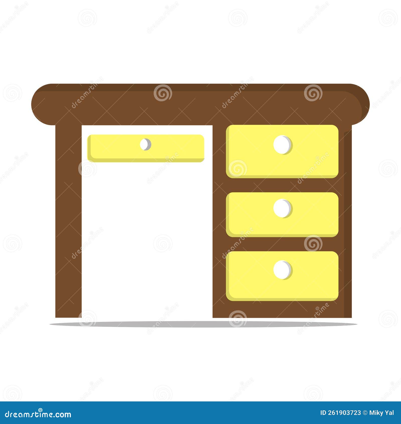 Furniture Cabinet, Home Drawer, Table Design Flat Vector Illustration ...