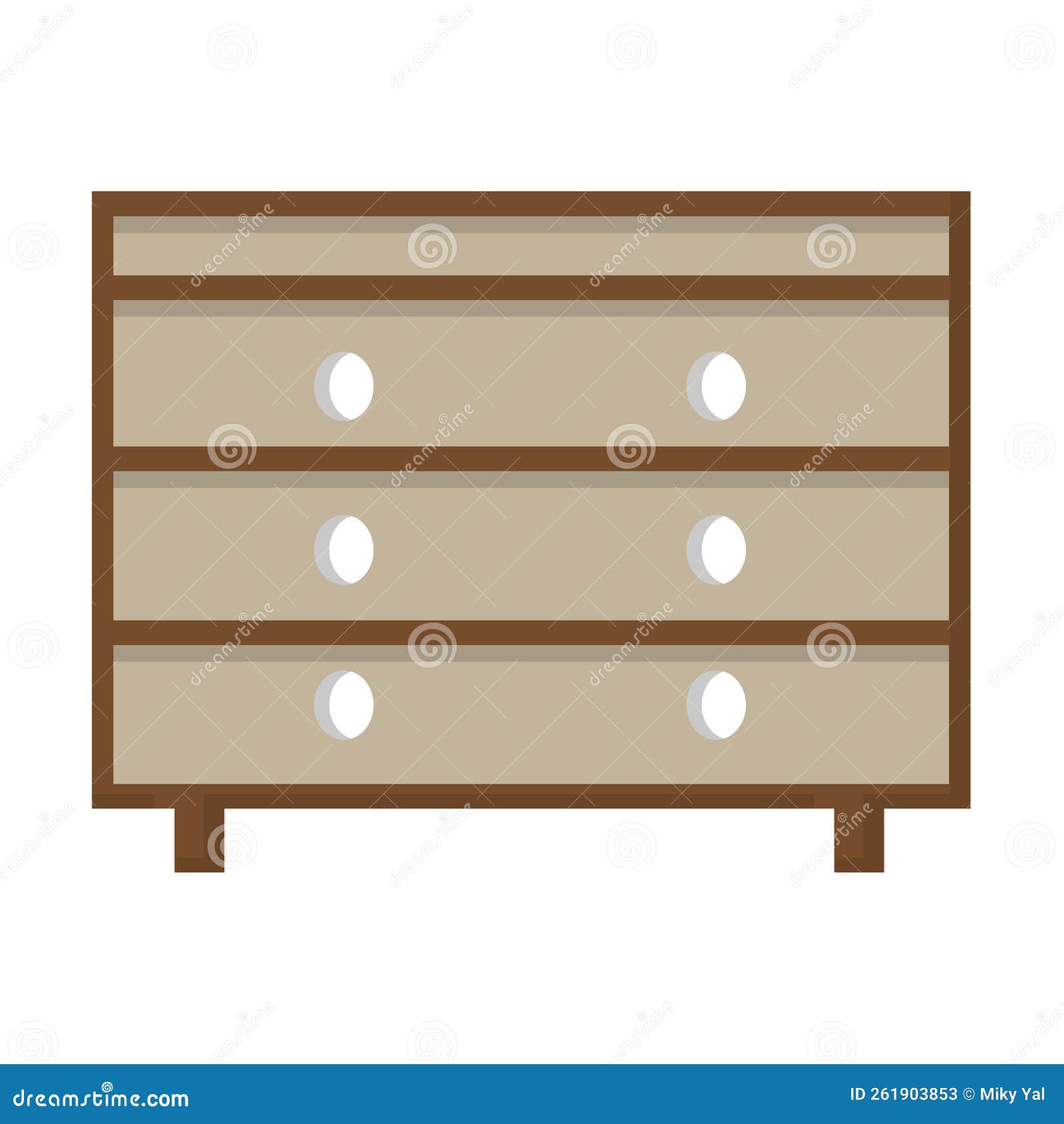 Furniture Cabinet, Home Drawer, Table Design Flat Vector Illustration ...