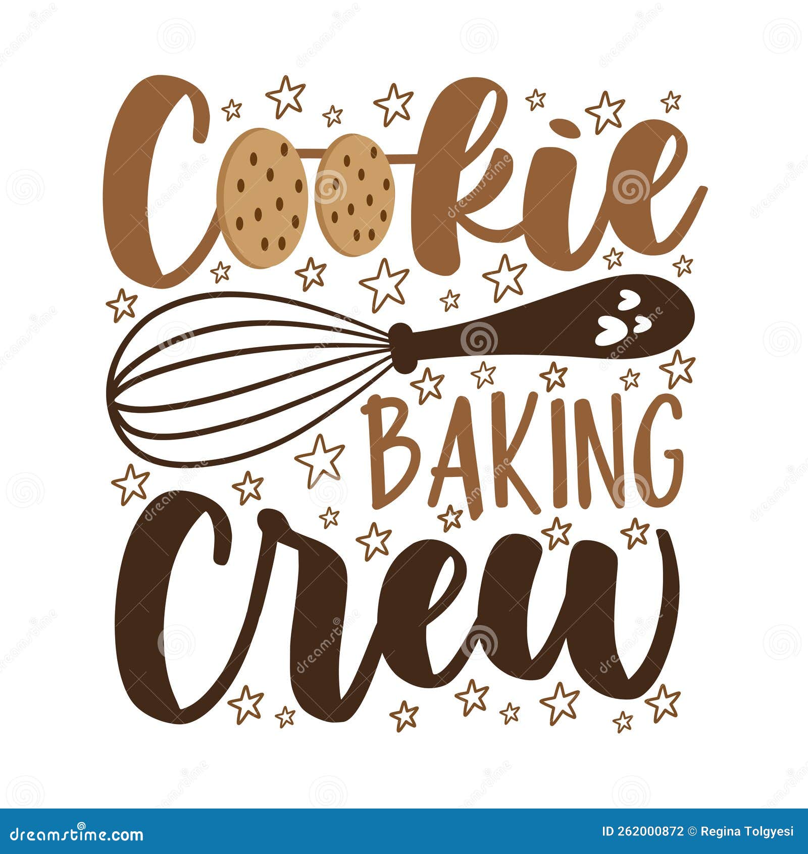 Cookie Baking Crew - Funny Slogan with Whisk and Cookies Stock Vector ...